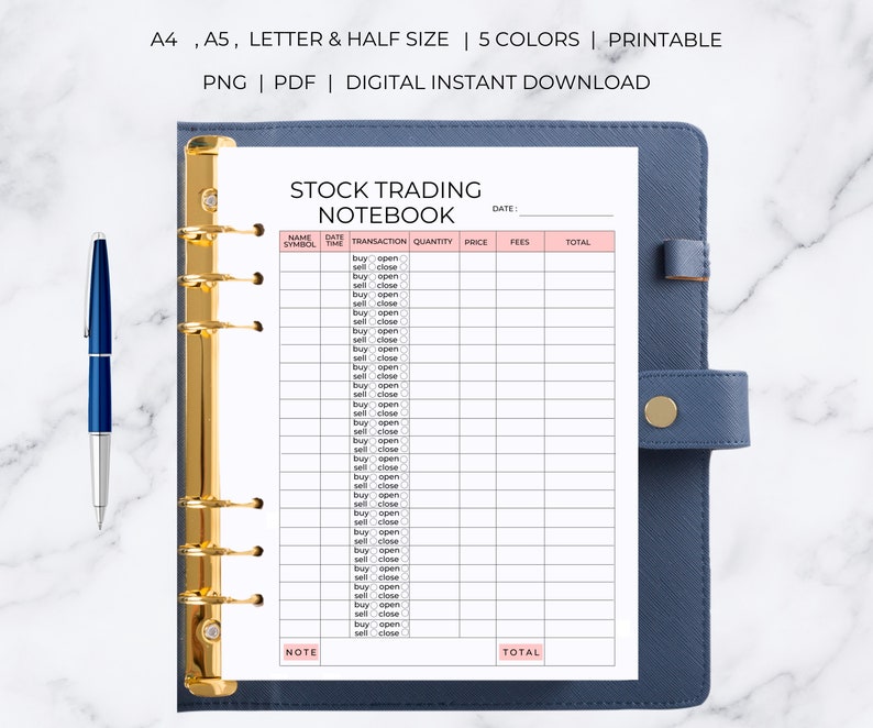 Stock Trading Journal | Stock Trading Charts | Stock Trading ...