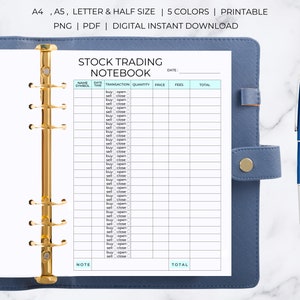 Stock Trading Journal Stock Trading Charts Stock Trading | Etsy