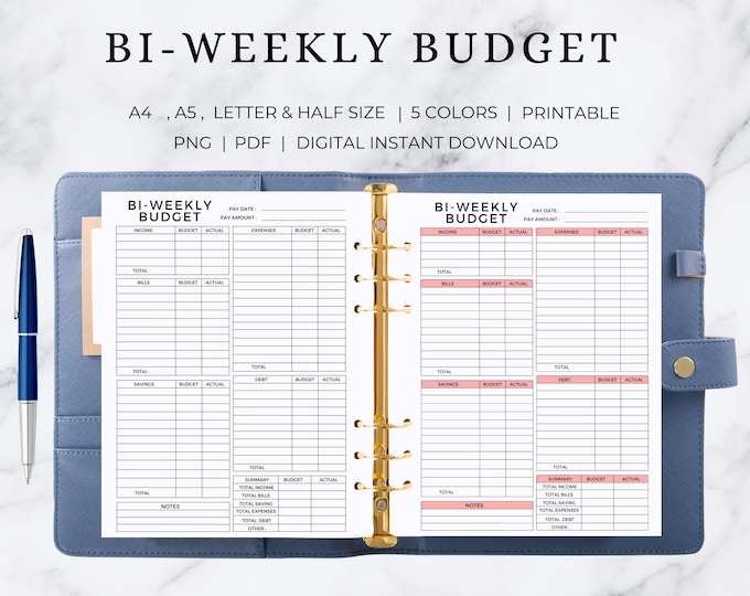 Bi-weekly Paycheck Budget Printable, Bi Weekly Budget Planner 2025/2026 ...