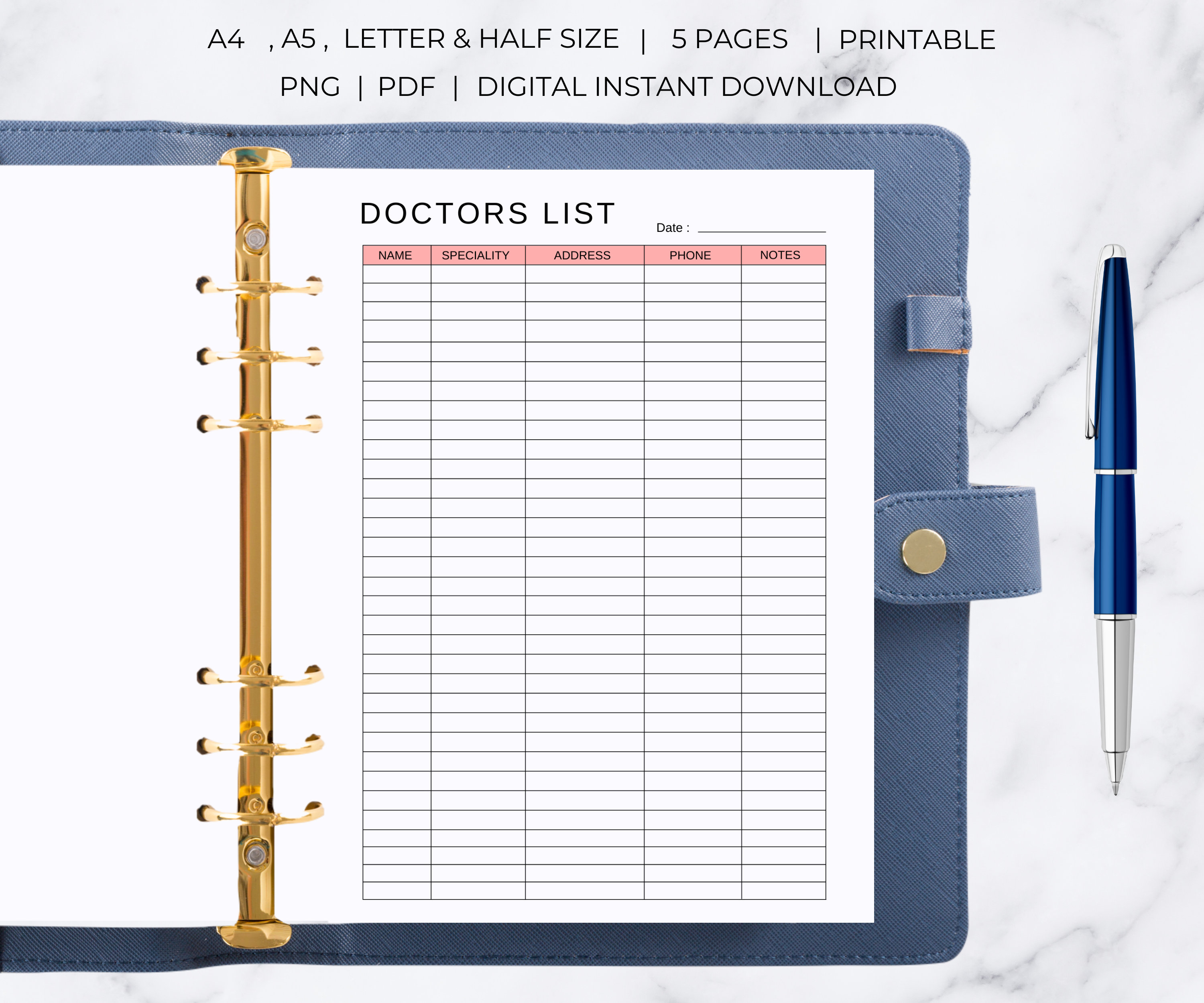 Doctors Contact List | Doctors Note | Doctors Note Template | Medical ...