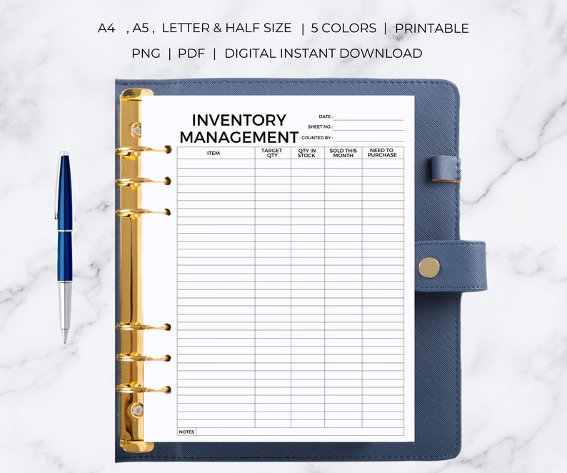 Inventory Tracker Printable | Inventory Management | Inventory Template ...