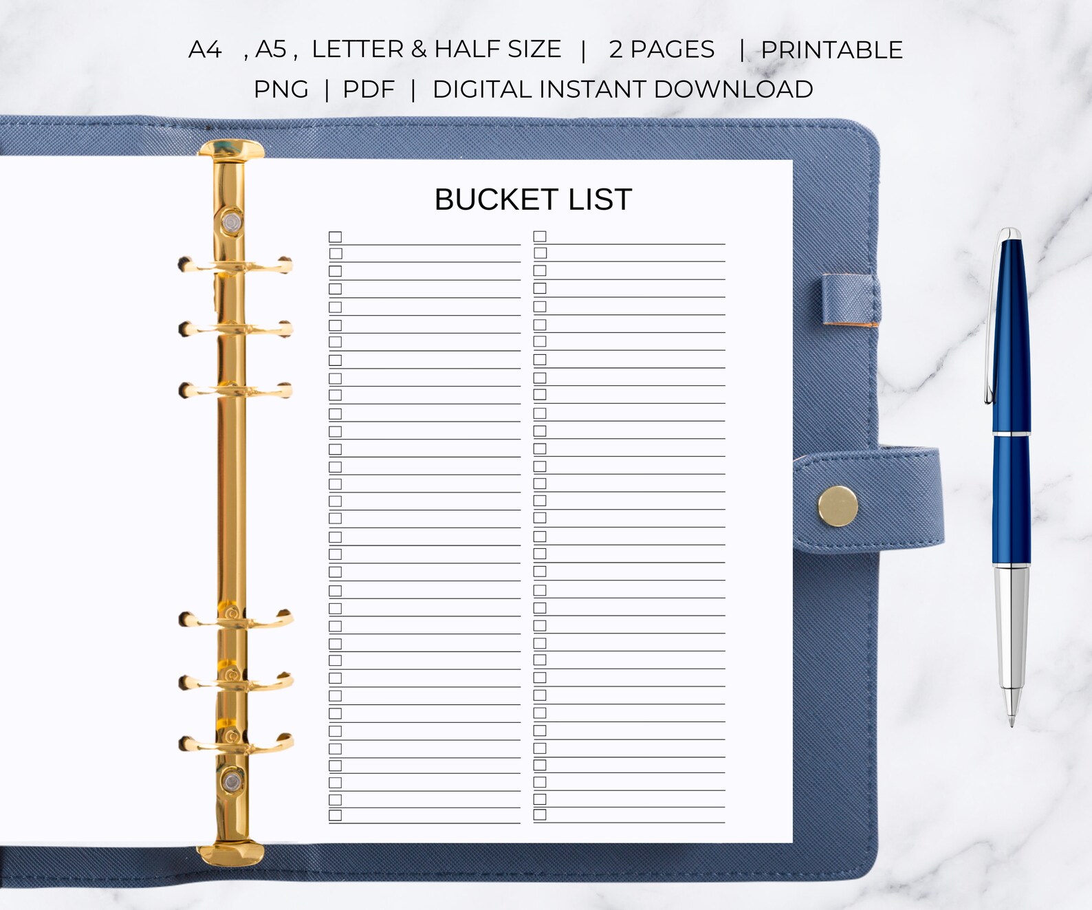 Bucket List Printable Bucket List Planner Goals Planner Bucket List ...