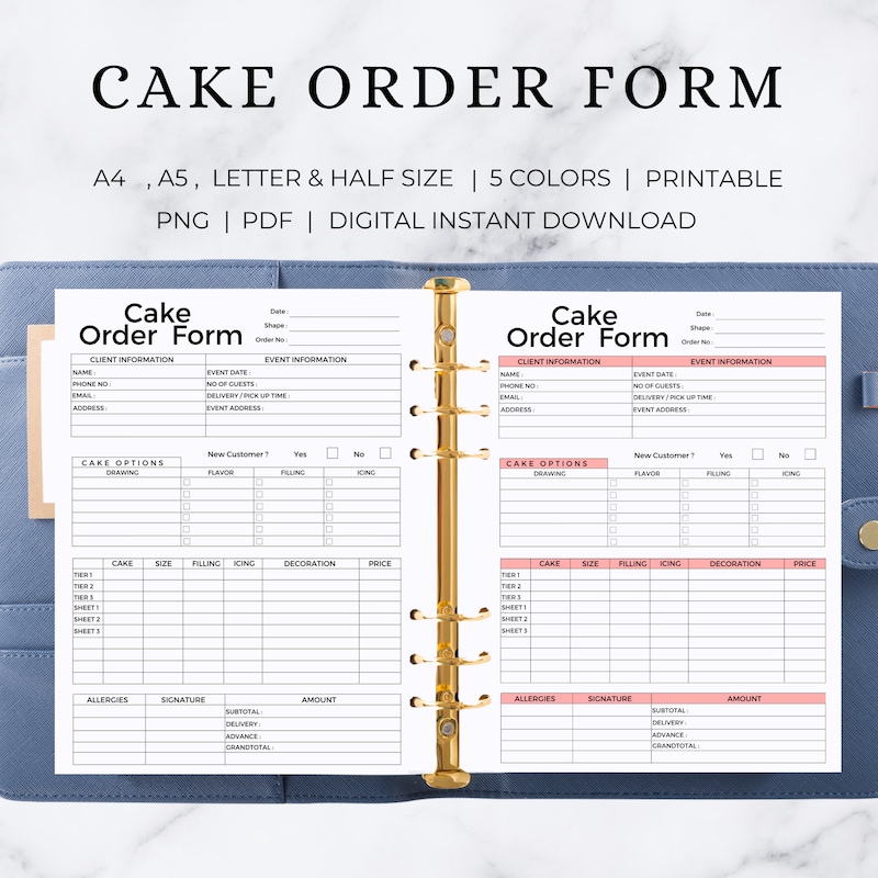 Cake Order Form - Etsy