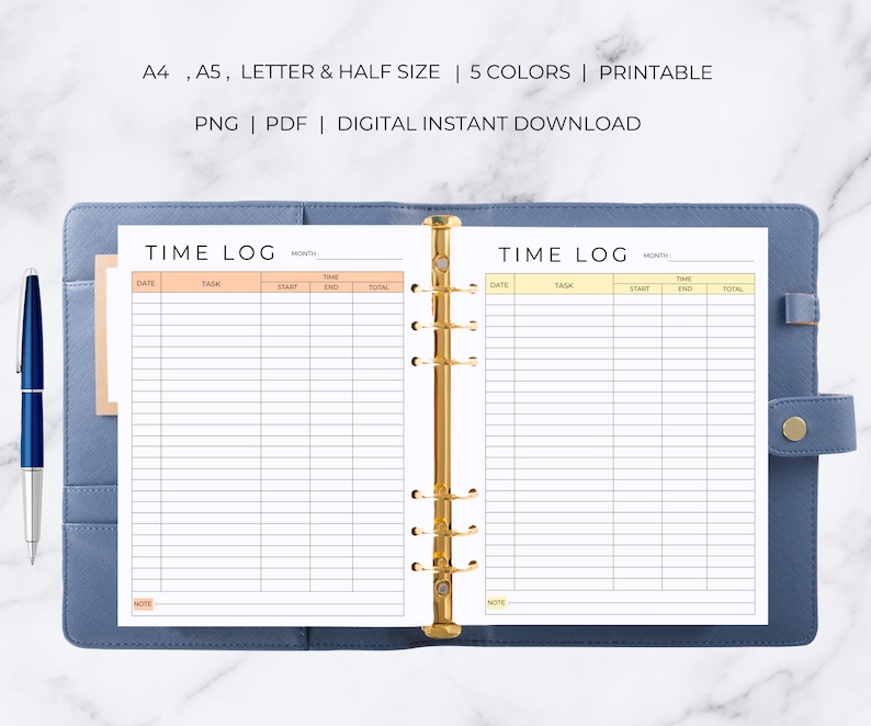 Time Log Printable Task Tracker Timesheet Printable Task - Etsy
