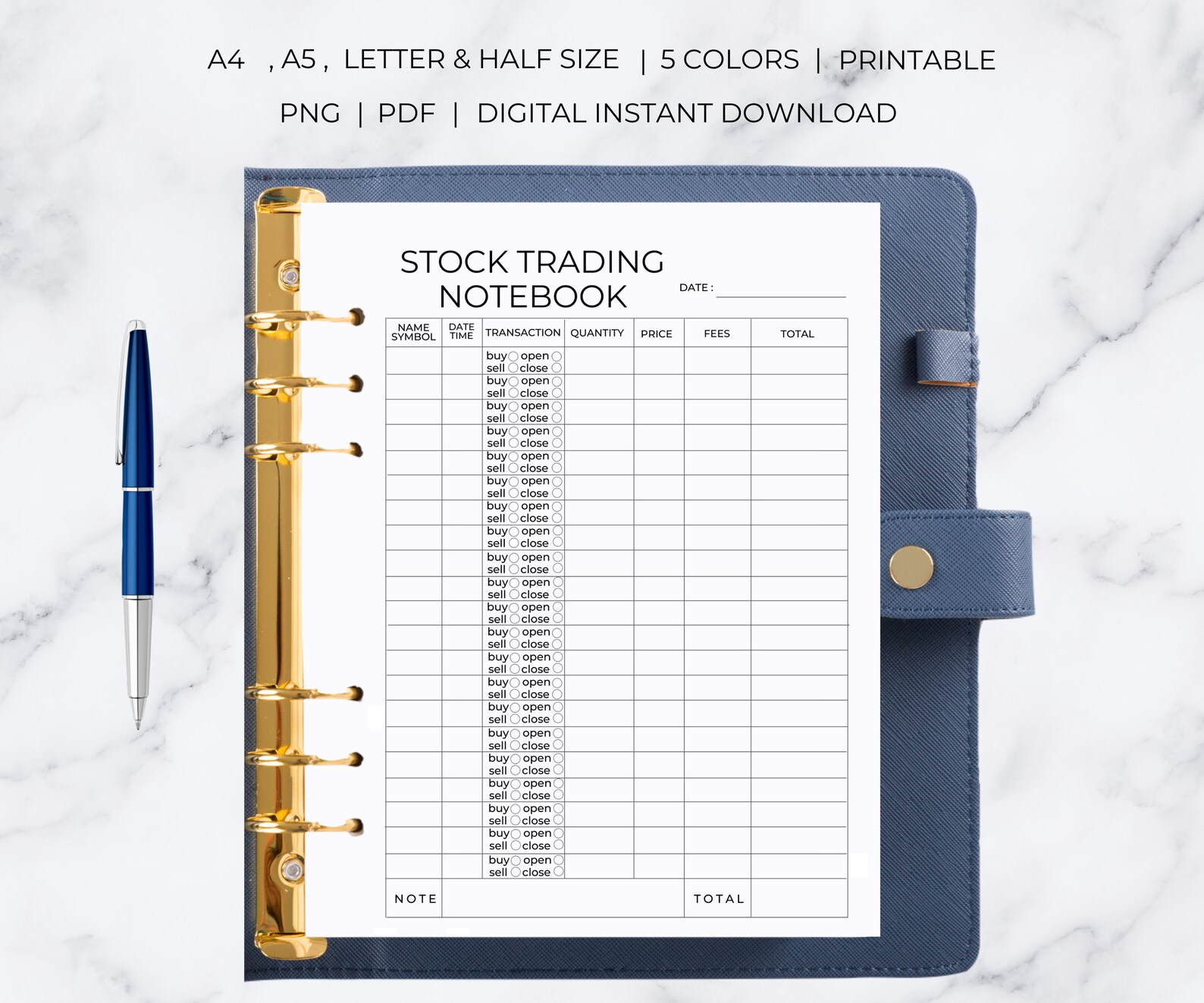 Stock Trading Journal Stock Trading Charts Stock Trading | Etsy