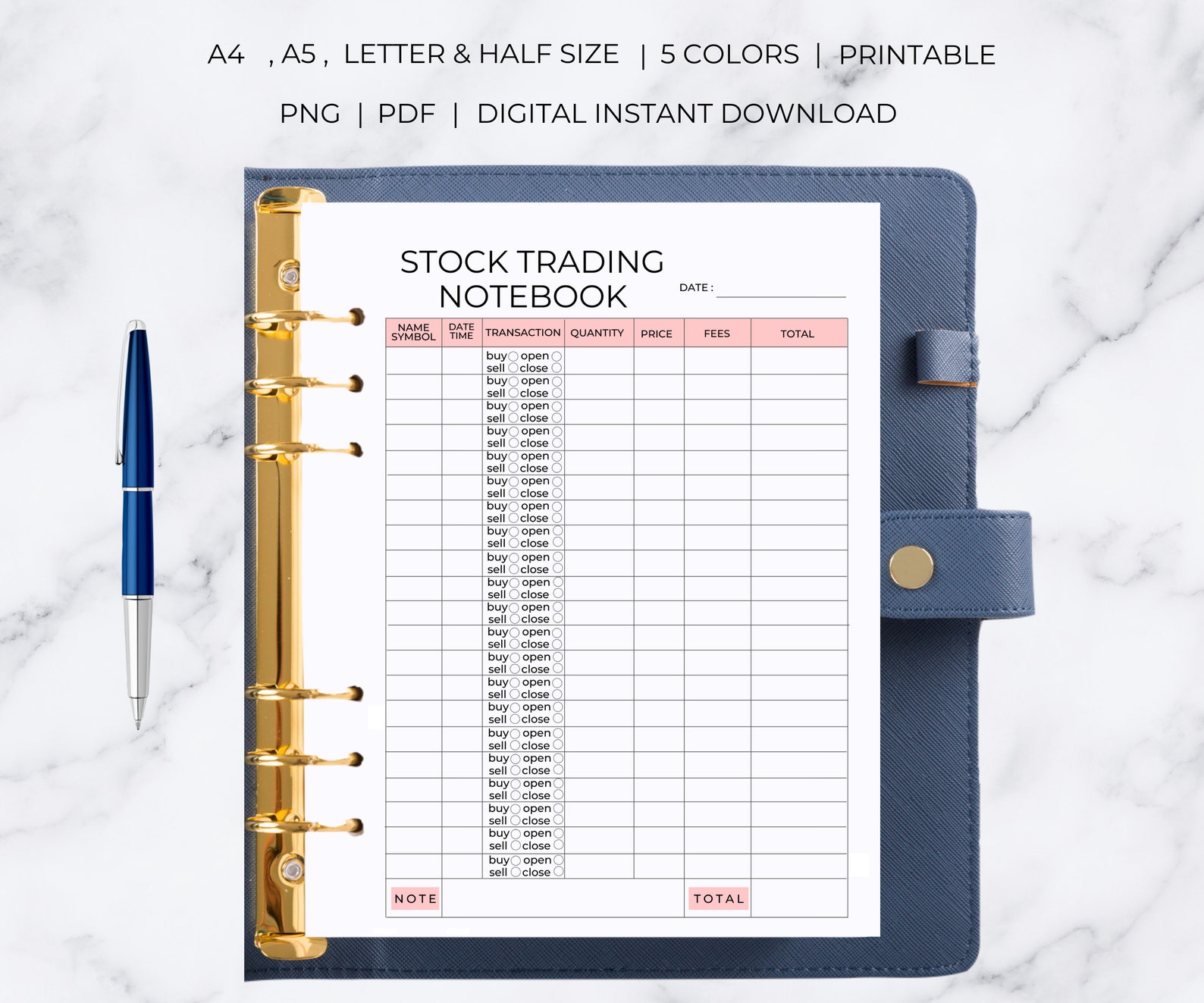 Stock Trading Journal Stock Trading Charts Stock Trading | Etsy