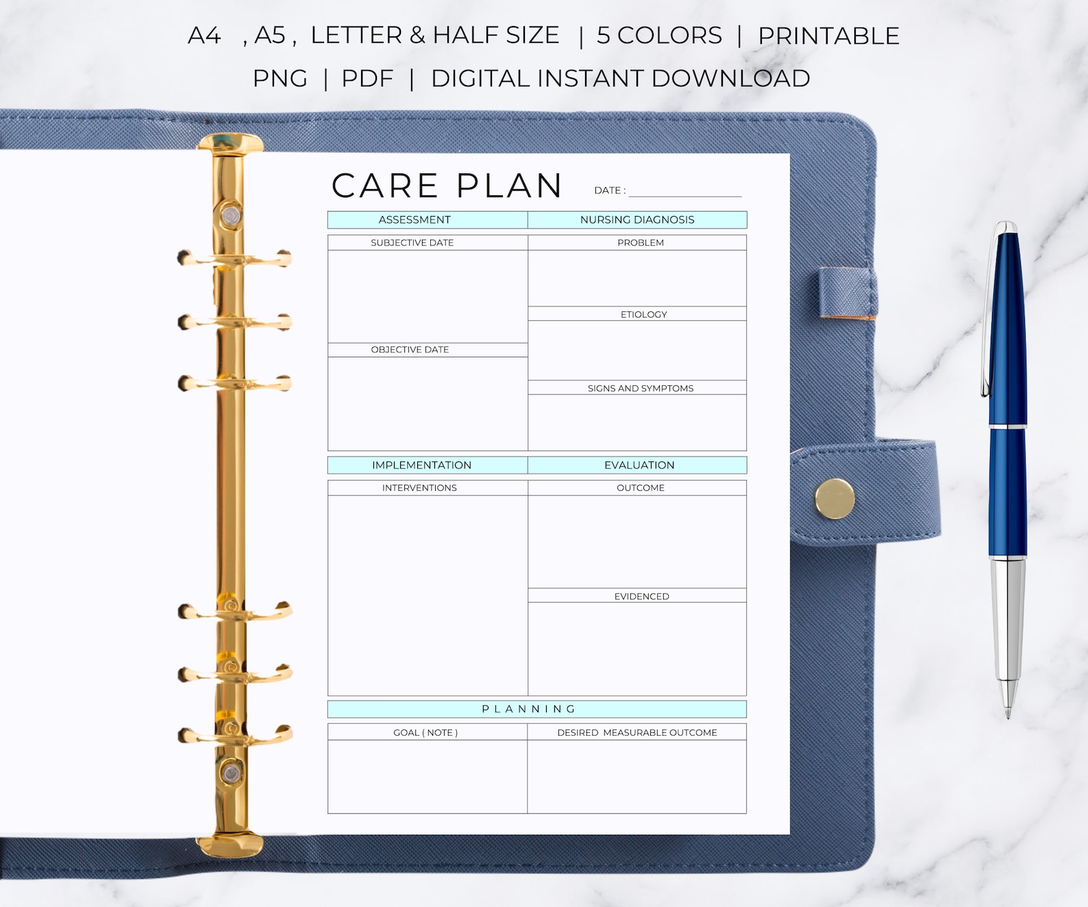 Nursing Care Plans Care Plan Template Student Nurse - Etsy