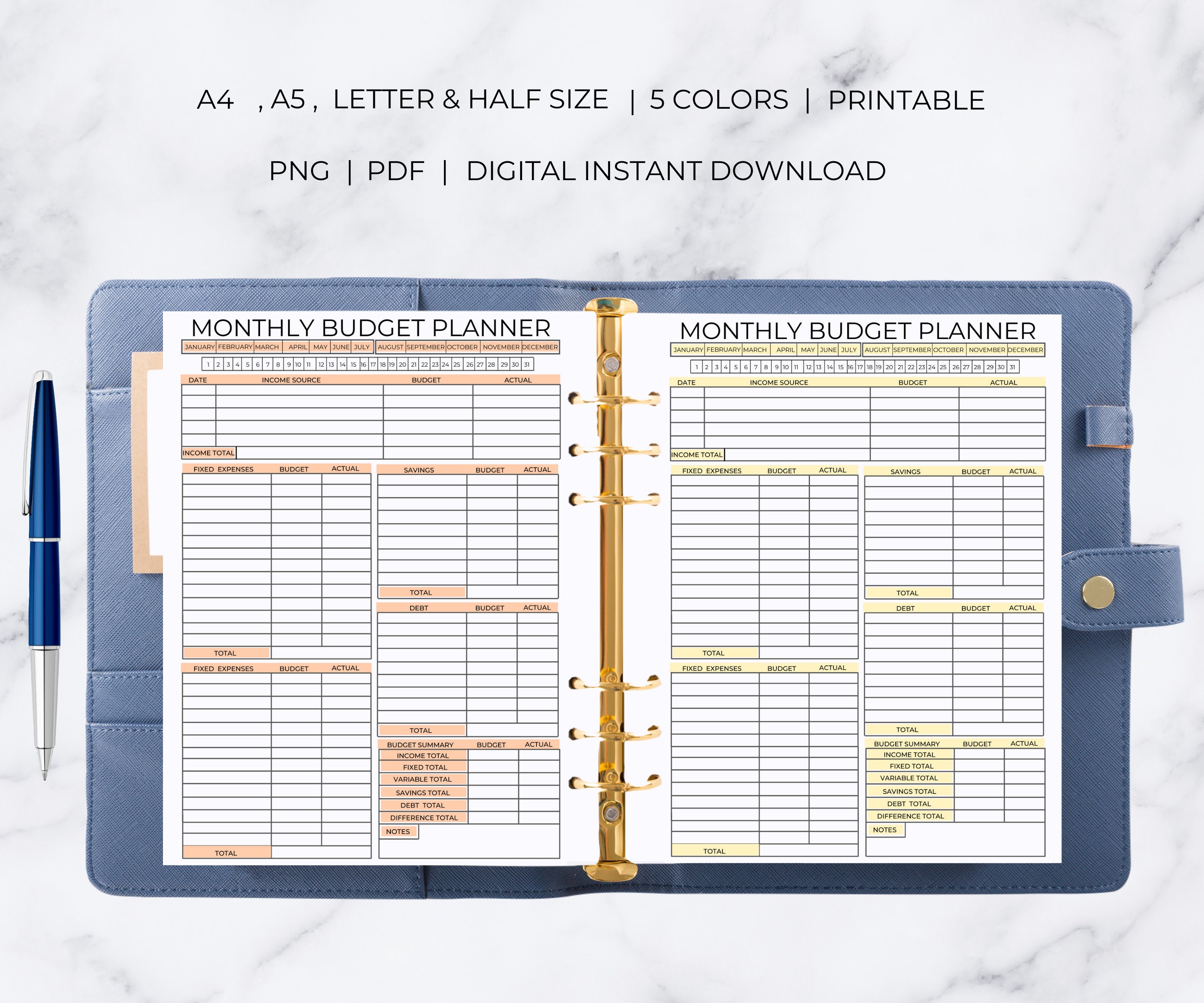 Monthly Budget | Monthly Budget Planner | Monthly Budget Template ...
