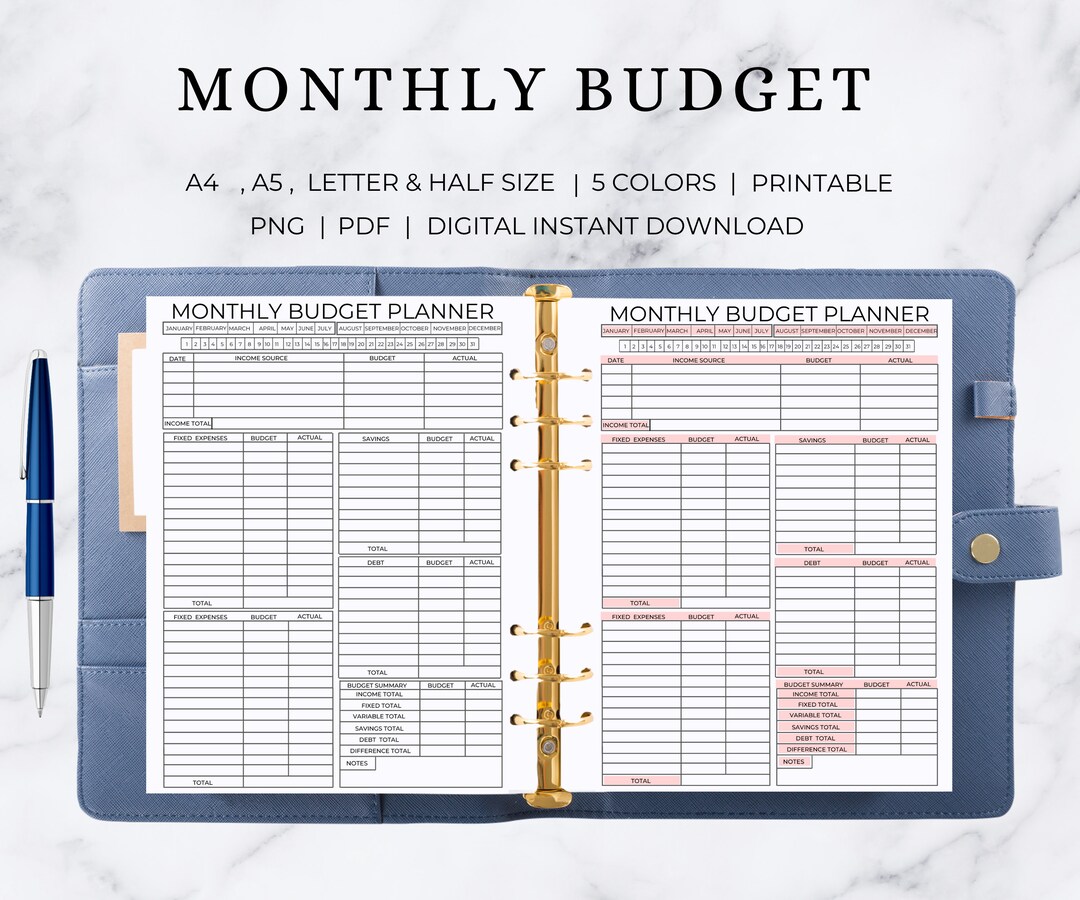 Monthly Budget | Monthly Budget Planner | Monthly Budget Template ...