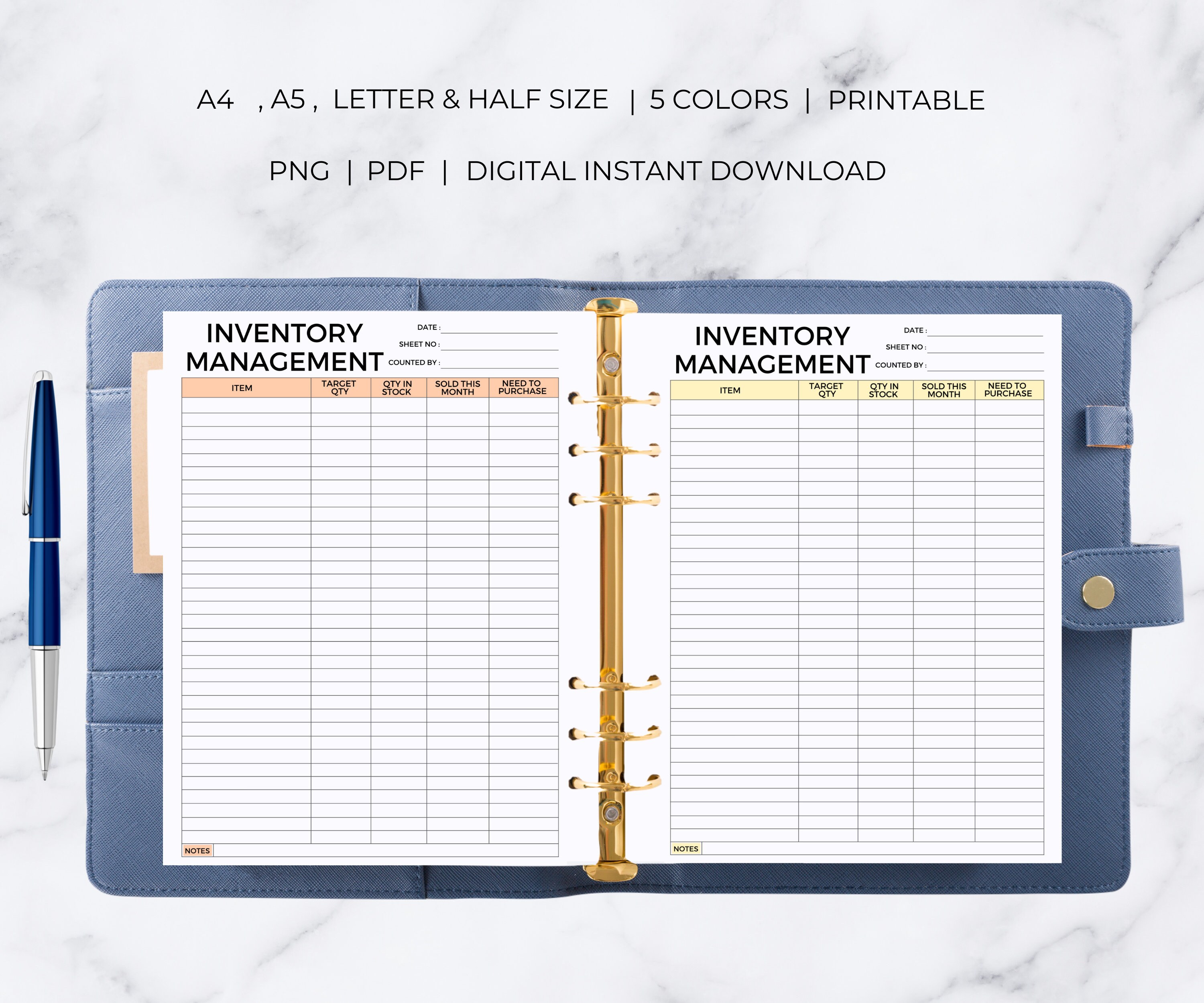 Inventory Tracker Printable Inventory Management Inventory - Etsy