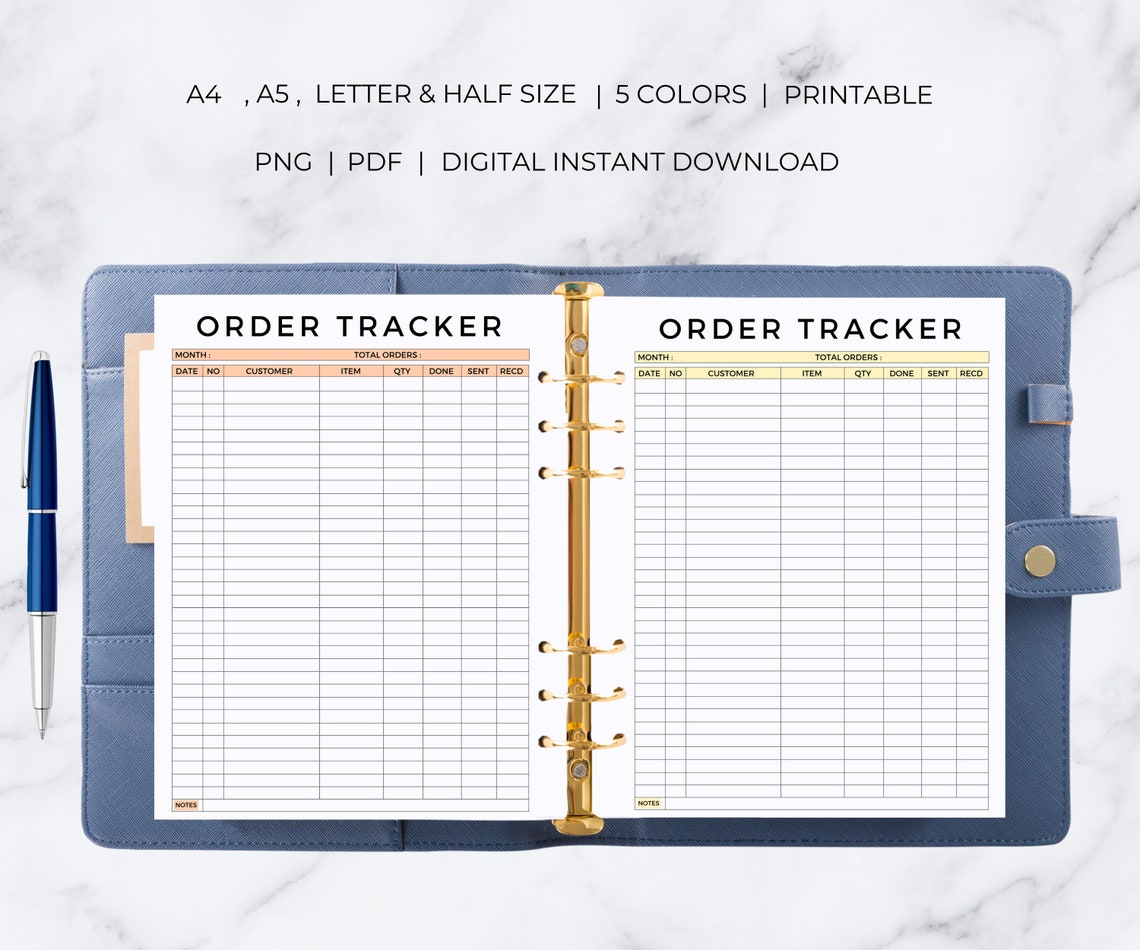 Order Tracker Printable Order Tracker Form Template Order - Etsy