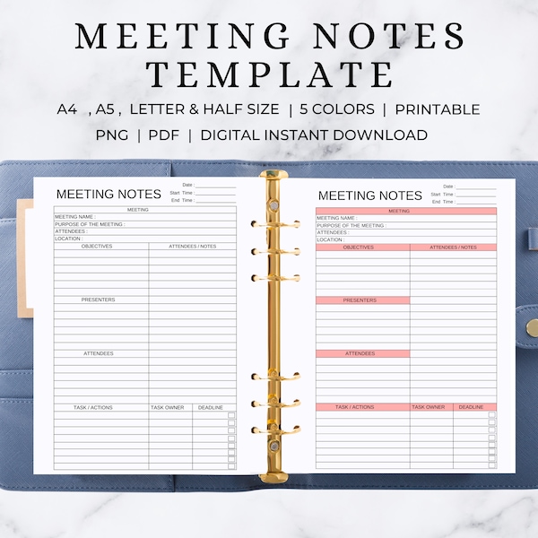 Meeting Agenda Template - Etsy