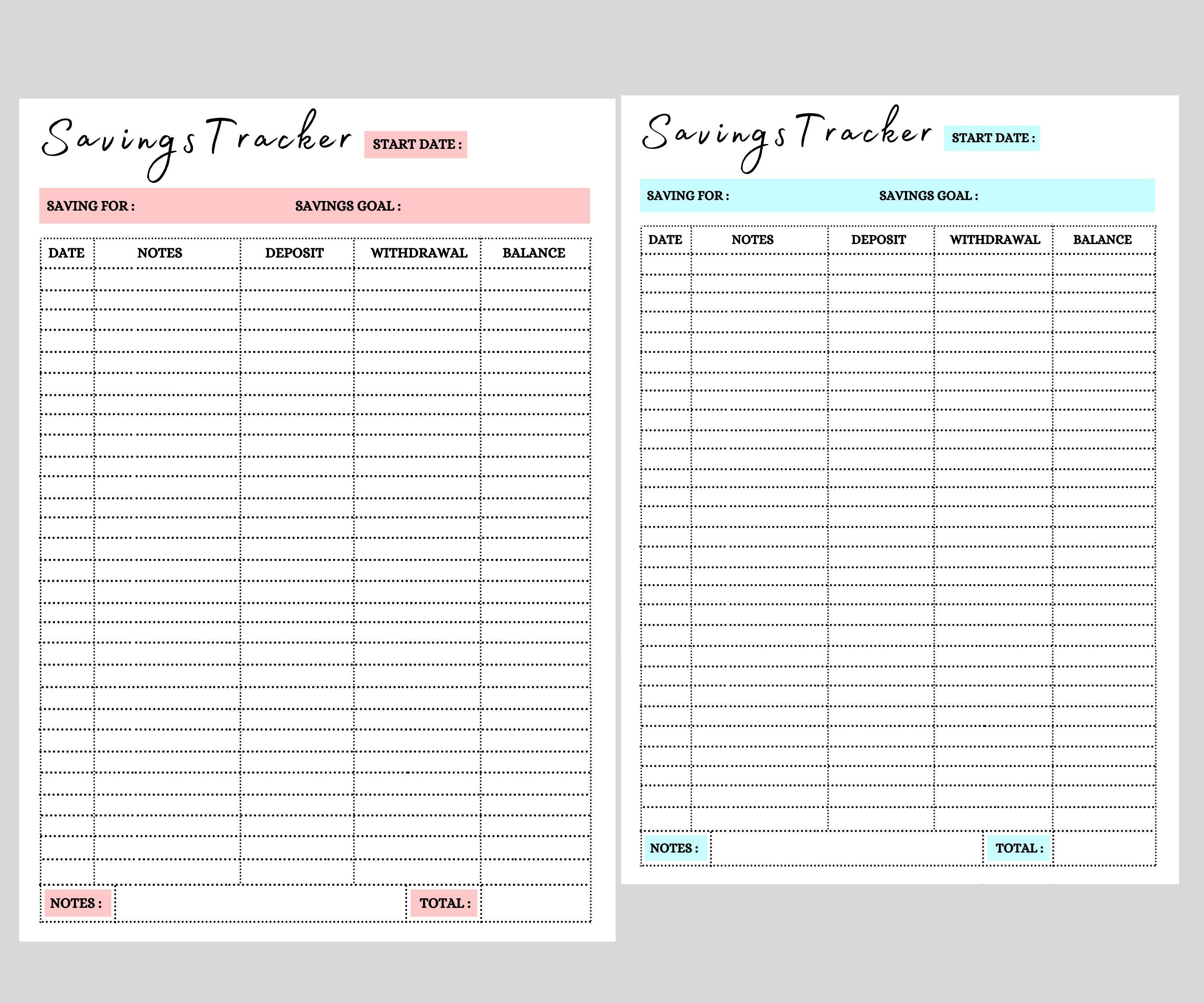 Savings tracker printable savings tracker kid savings | Etsy