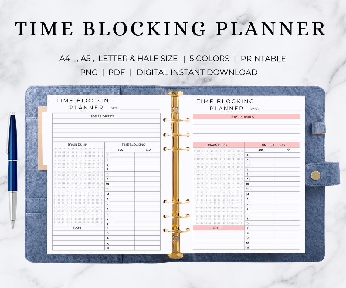 Time Blocking Planner Time Blocking Printable Time - Etsy