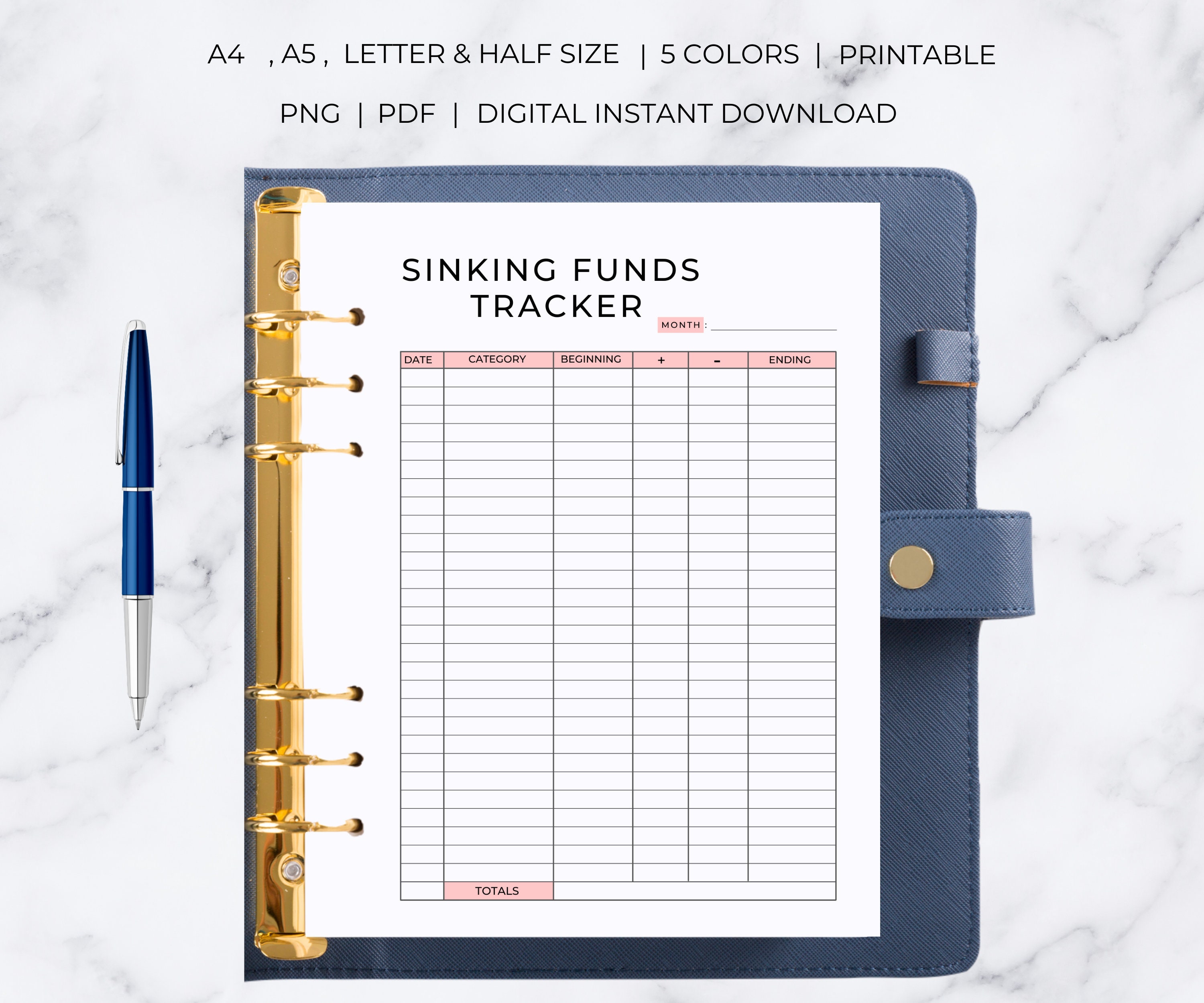 Sinking Funds Tracker | Sinking Funds Tracker Printable | Sinking Funds ...