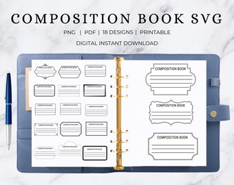Composition Book Svg | Etsy