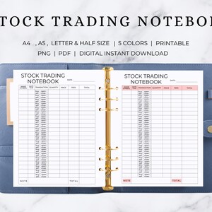 Stock Trading Journal Stock Trading Charts Stock Trading | Etsy