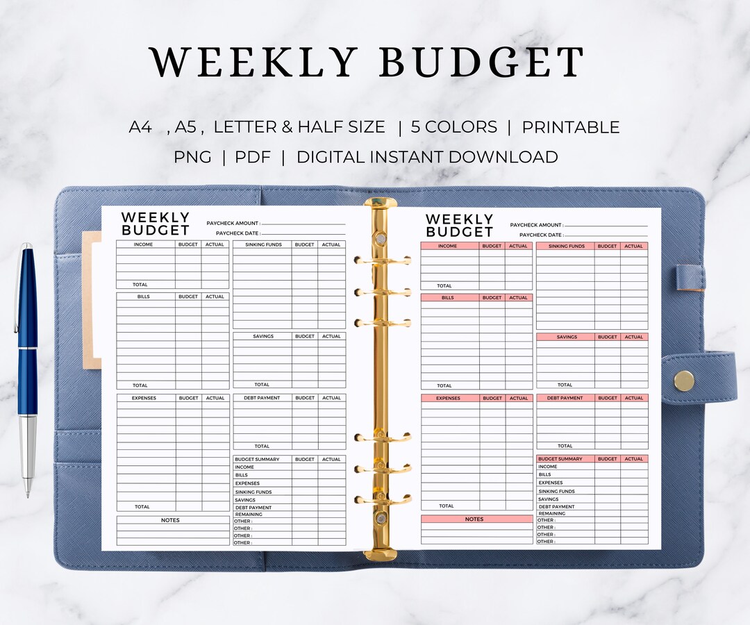 Weekly Budget | Weekly Budget Template | Weekly Budget Planner Digital ...