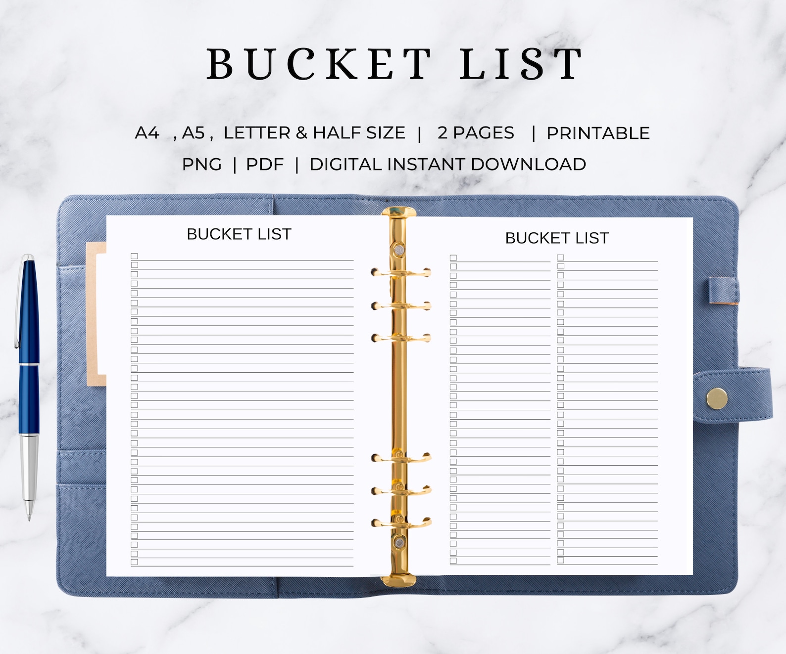 Bucket List Printable Bucket List Planner Goals Planner Bucket List ...
