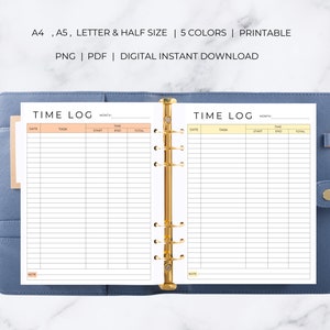 Time Log Printable Task Tracker Timesheet Printable Task - Etsy