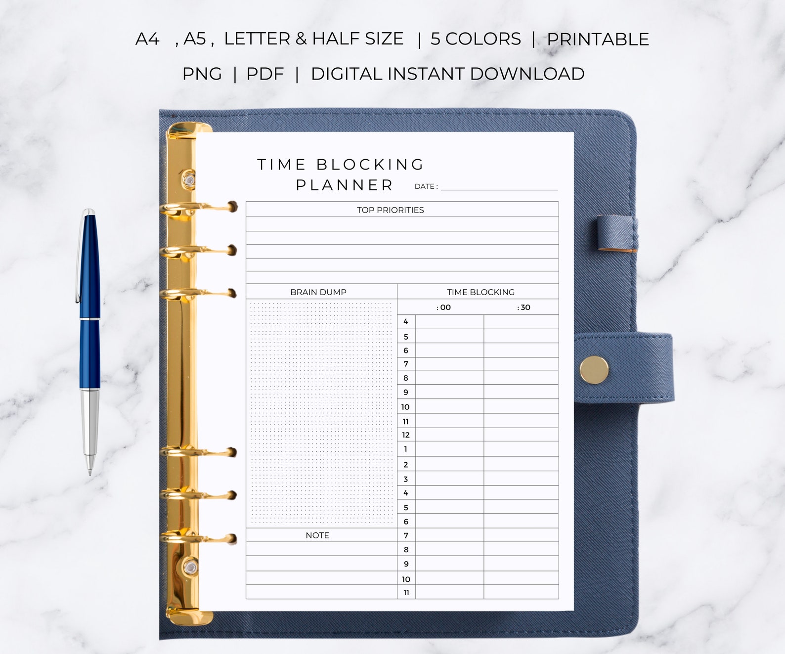 Time Blocking Planner Time Blocking Printable Time - Etsy