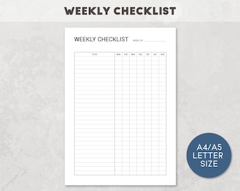 Monthly Checklist Printable, Printable Checklist, Simple Monthly ...