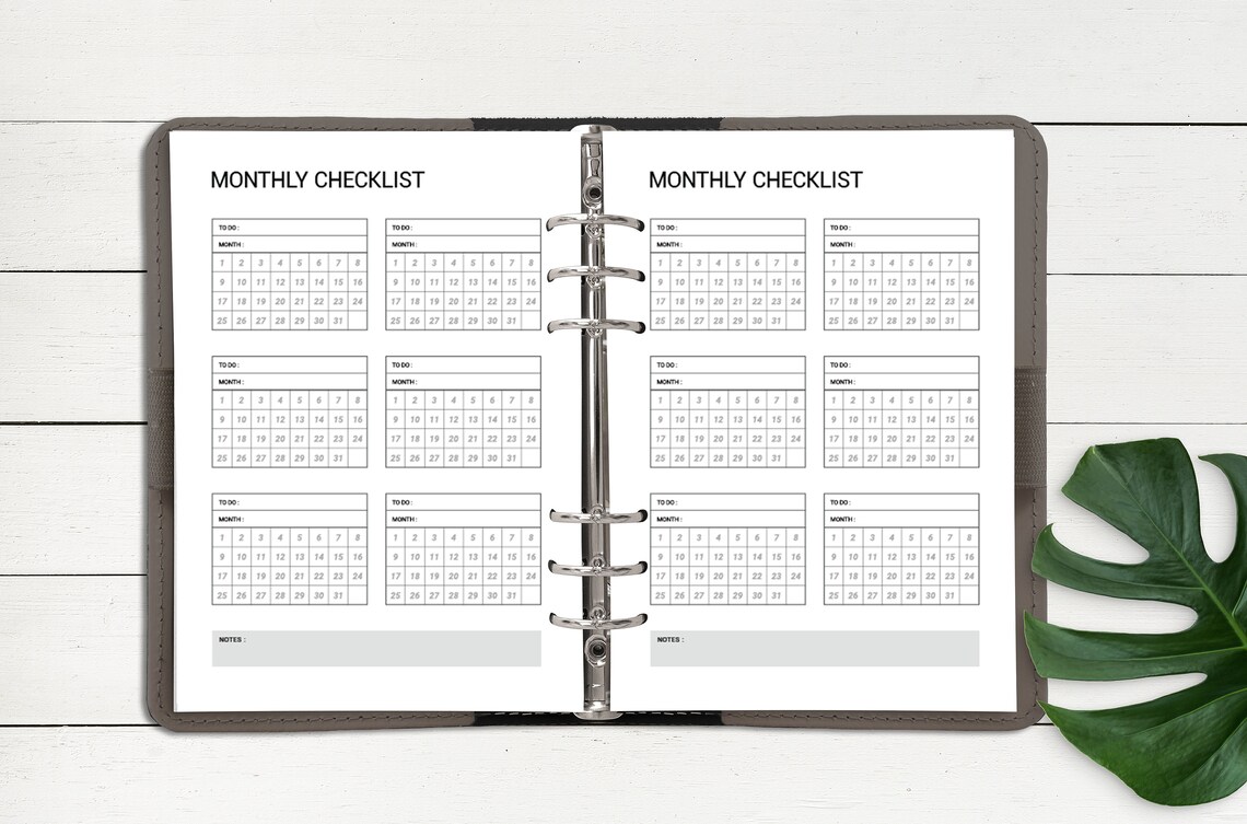 Monthly Checklist Printable, Printable Checklist, Simple Monthly ...