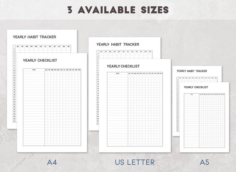 Yearly Checklist Printable, Printable Checklist, Simple Yearly ...