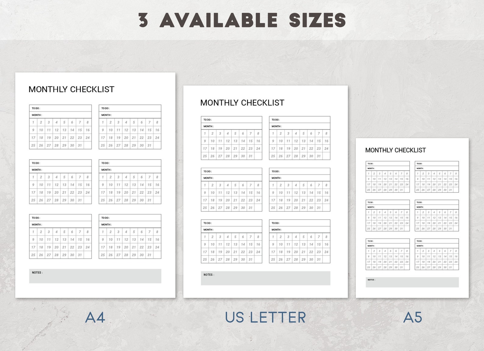 Monthly Checklist Printable, Printable Checklist, Simple Monthly ...