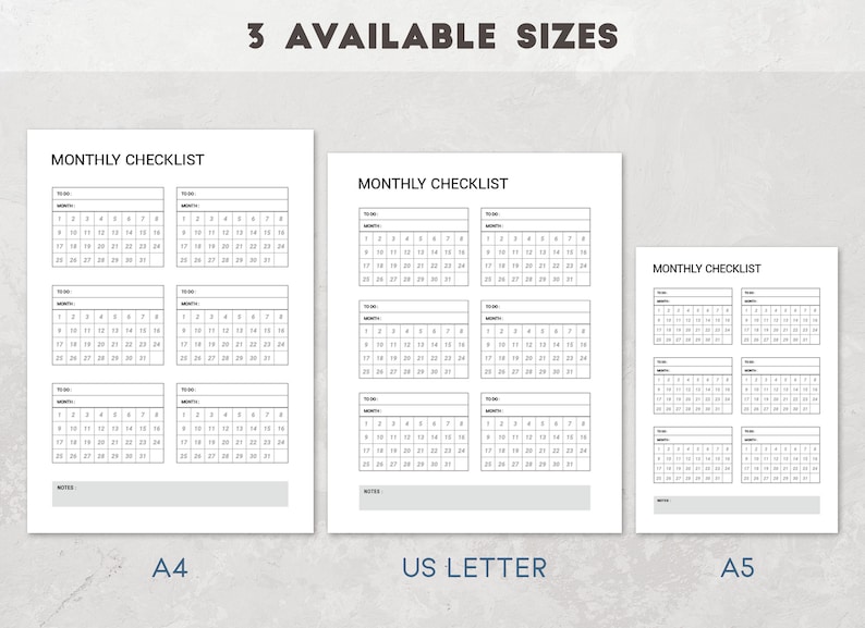 Monthly Checklist Printable, Printable Checklist, Simple Monthly ...