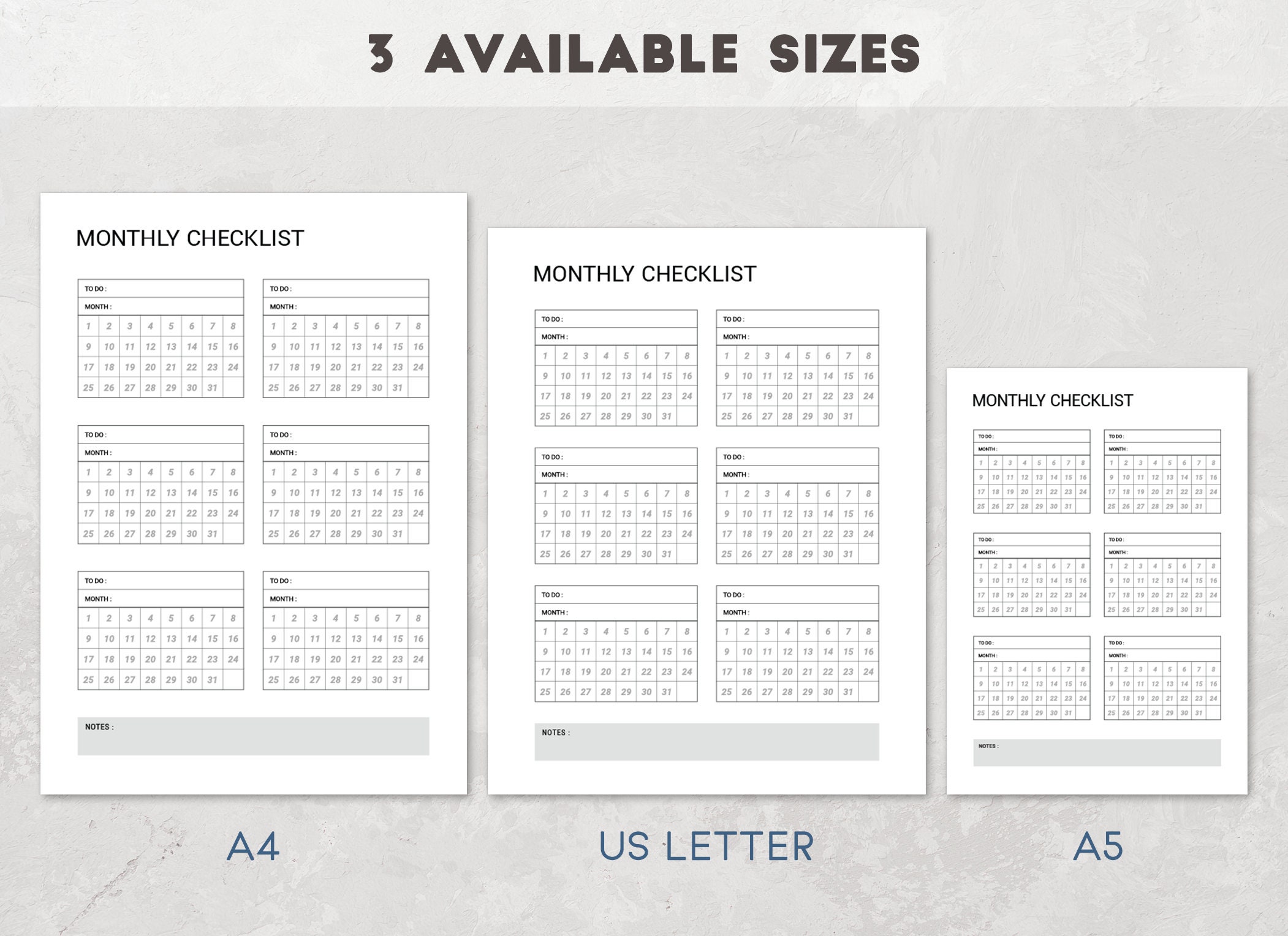 Monthly Checklist Printable, Printable Checklist, Simple Monthly ...