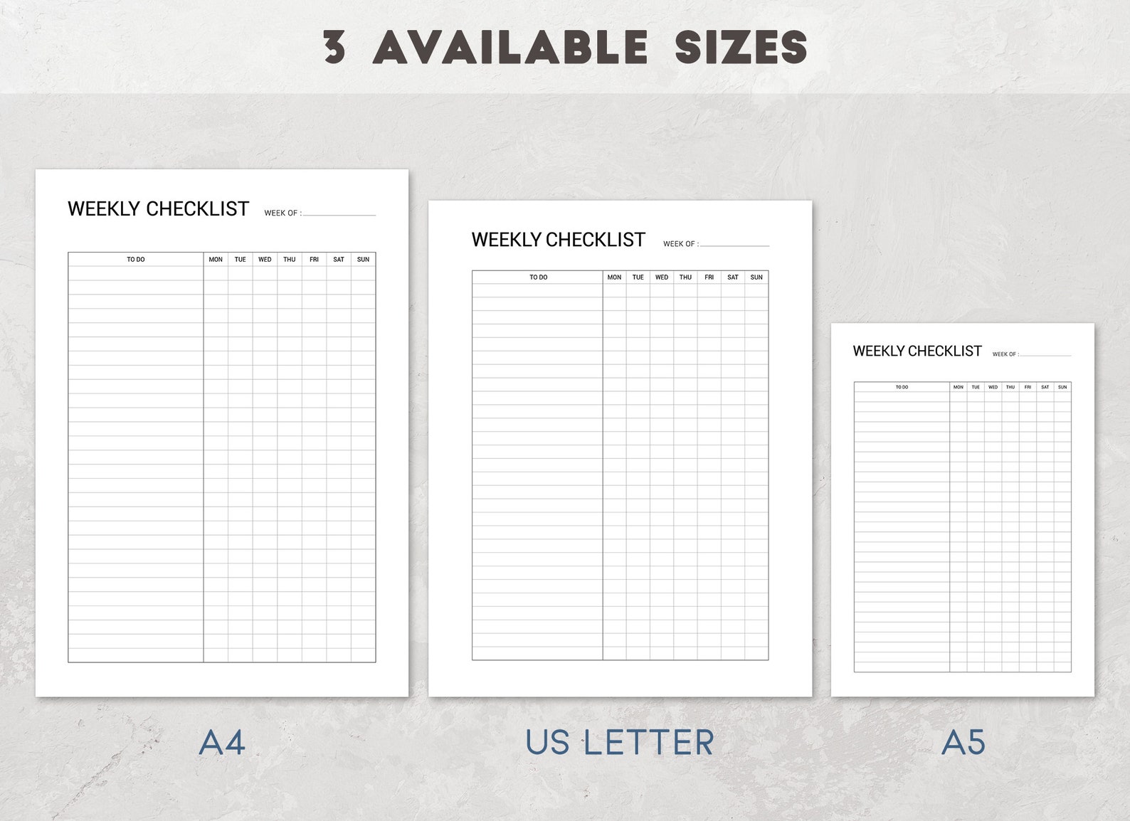 Weekly Checklist Printable, Printable Checklist, Simple Weekly ...