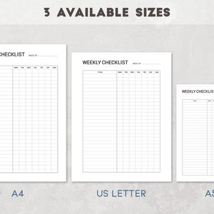 Weekly Checklist Printable, Printable Checklist, Simple Weekly ...