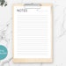 Notes Printable , Printable Notes Page, Notes Printable Template ...