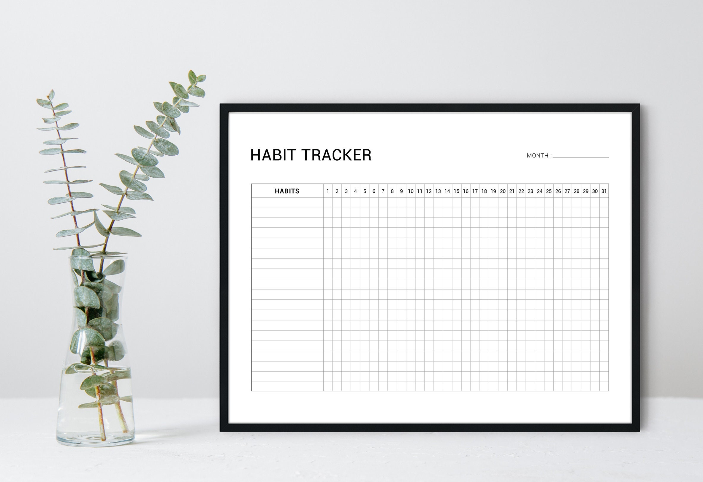 Habit Tracker Printable, Printable Monthly Tracker, Simple Habit ...