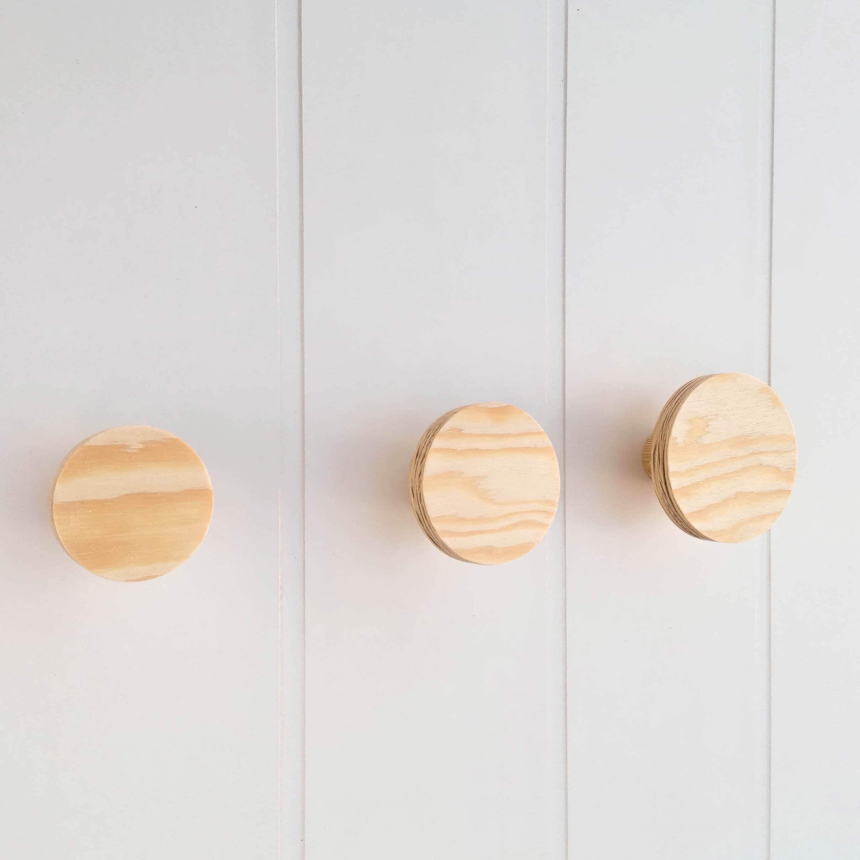 Wood wall hangers pine wood round hook modern coat rack | Etsy