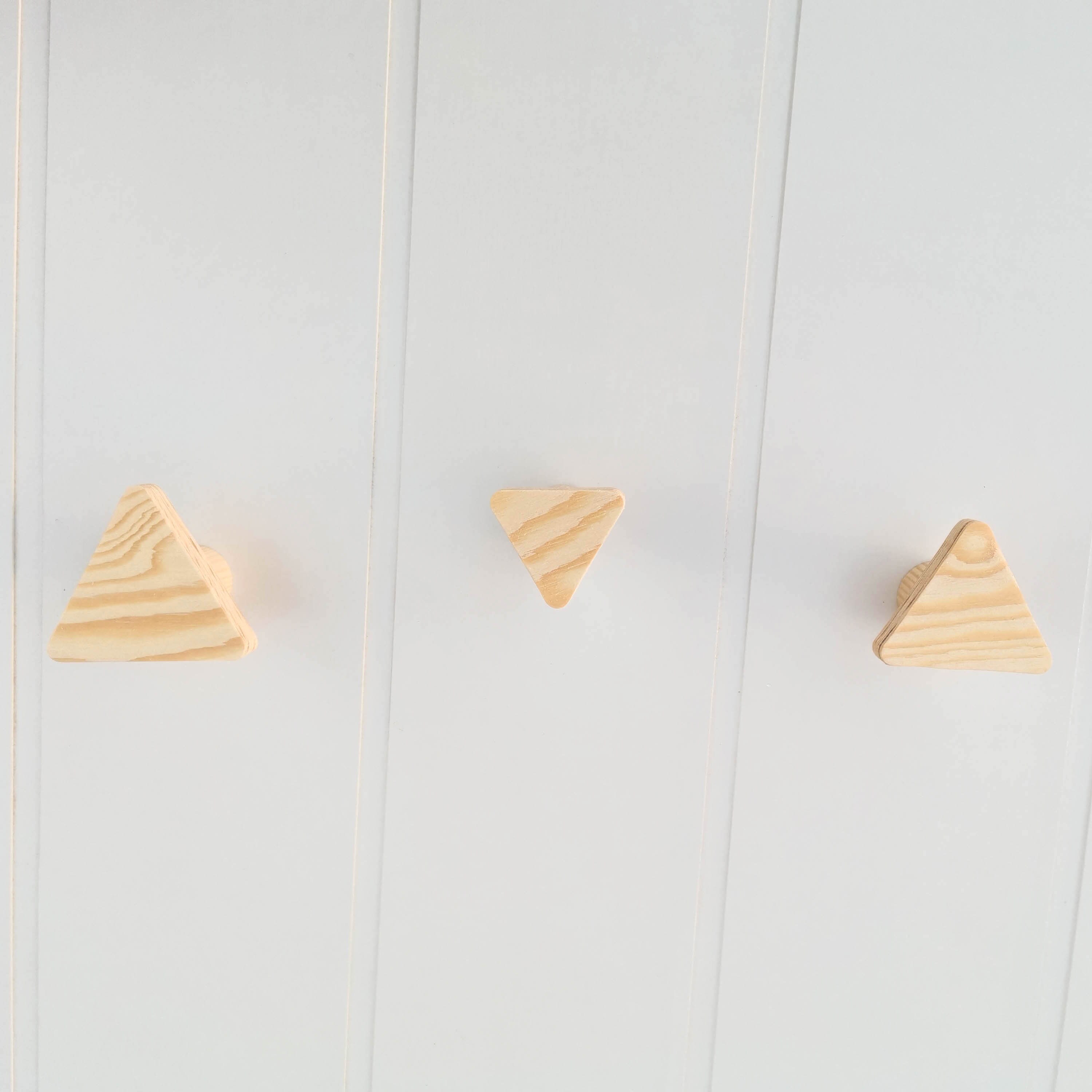 Wood Wall Triangle Hangers Pine Wood Hooks Modern Coat Rack - Etsy
