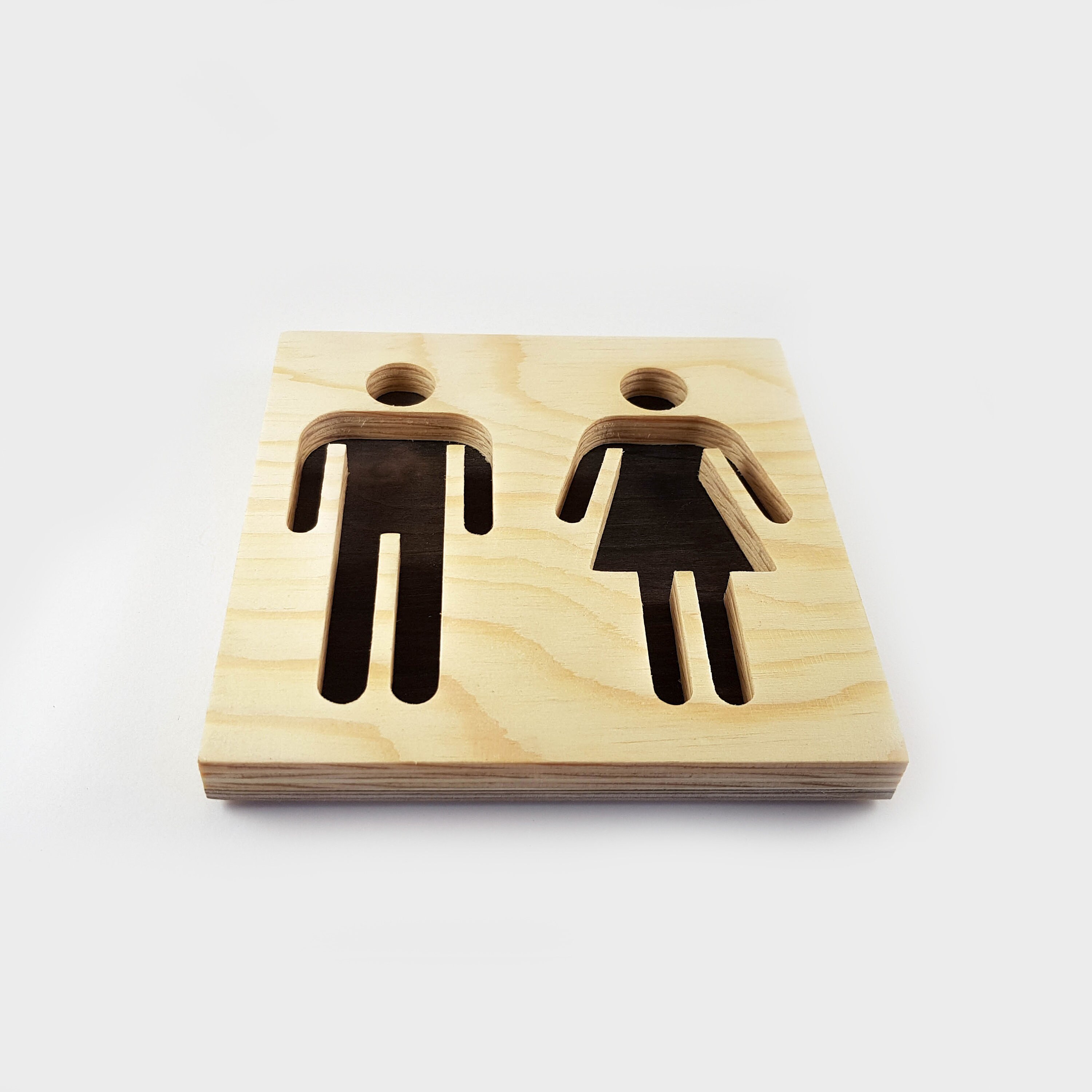 Restroom Wood Sign, Modern WC Sign, Bathroom Door Wood Sign, Unisex ...