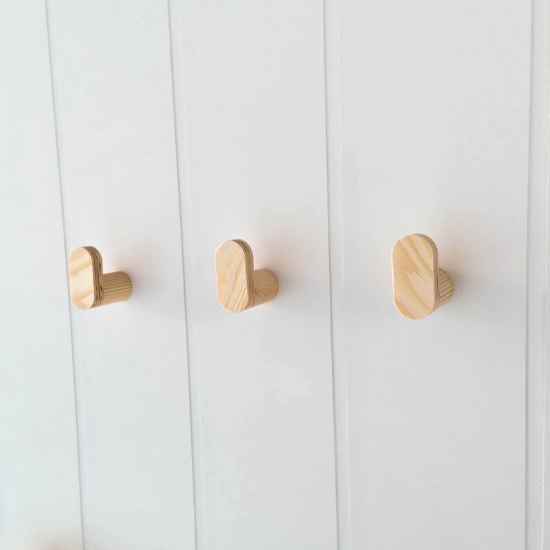 Wood Wall Hook Pine Plywood Hanger Modern Coat Rack Bag - Etsy UK