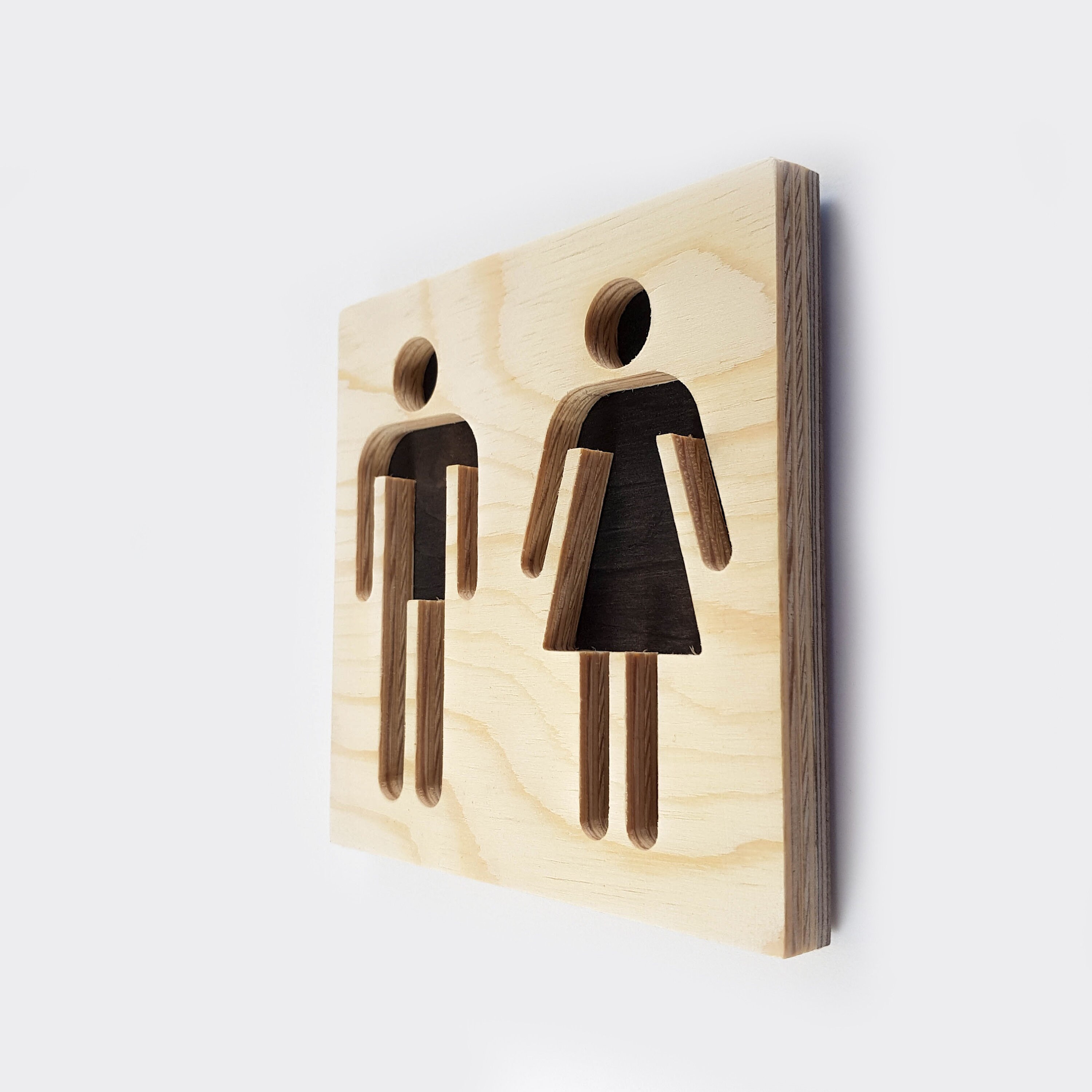 Restroom Wood Sign Modern WC Sign Bathroom Door Wood Sign - Etsy