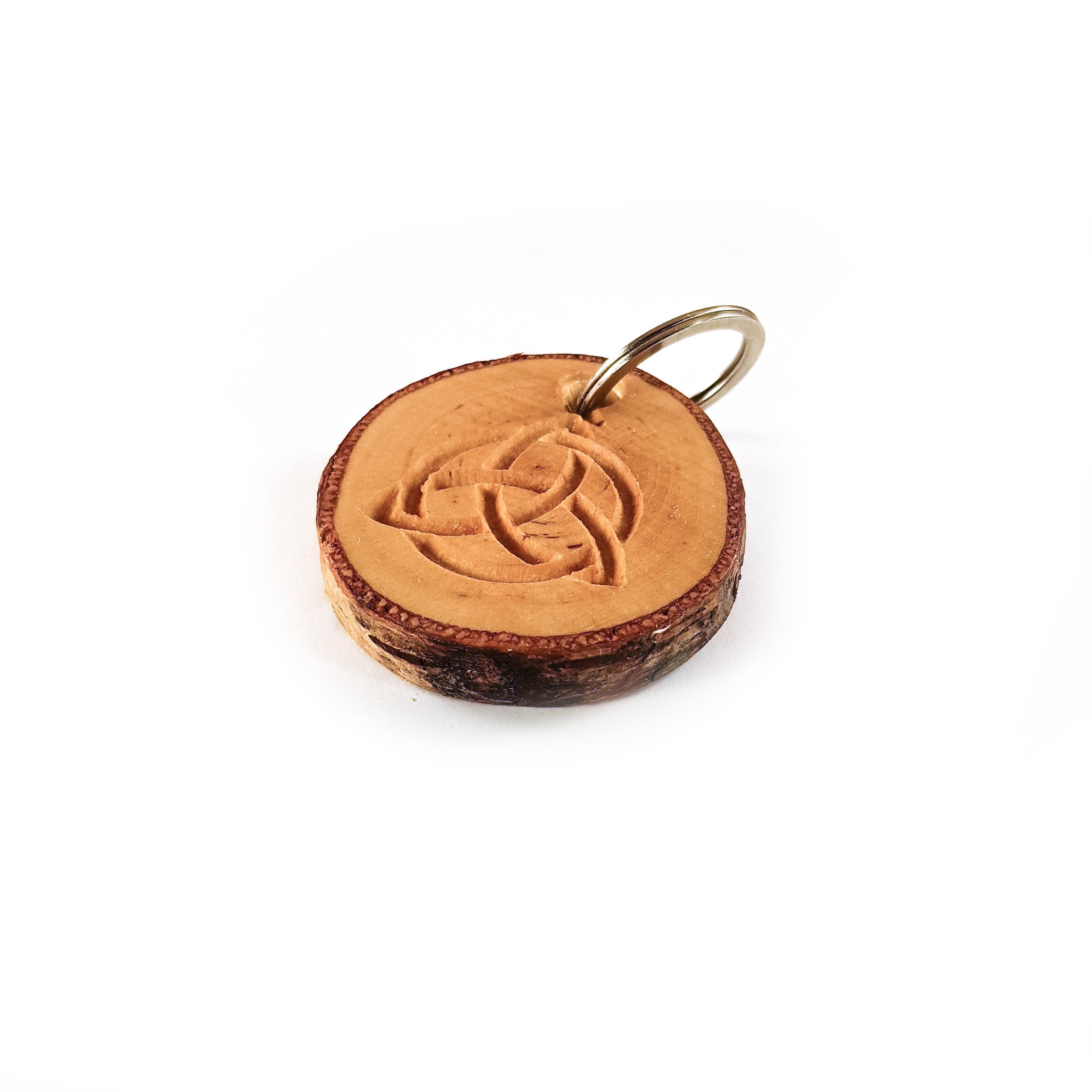Celtic Triquetra Wood Key Chain, Personalized Wood Slices, Custom-made ...