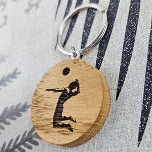 Custom Volleyball Player Wooden Keychain – Engraved Athlete Keyring ...