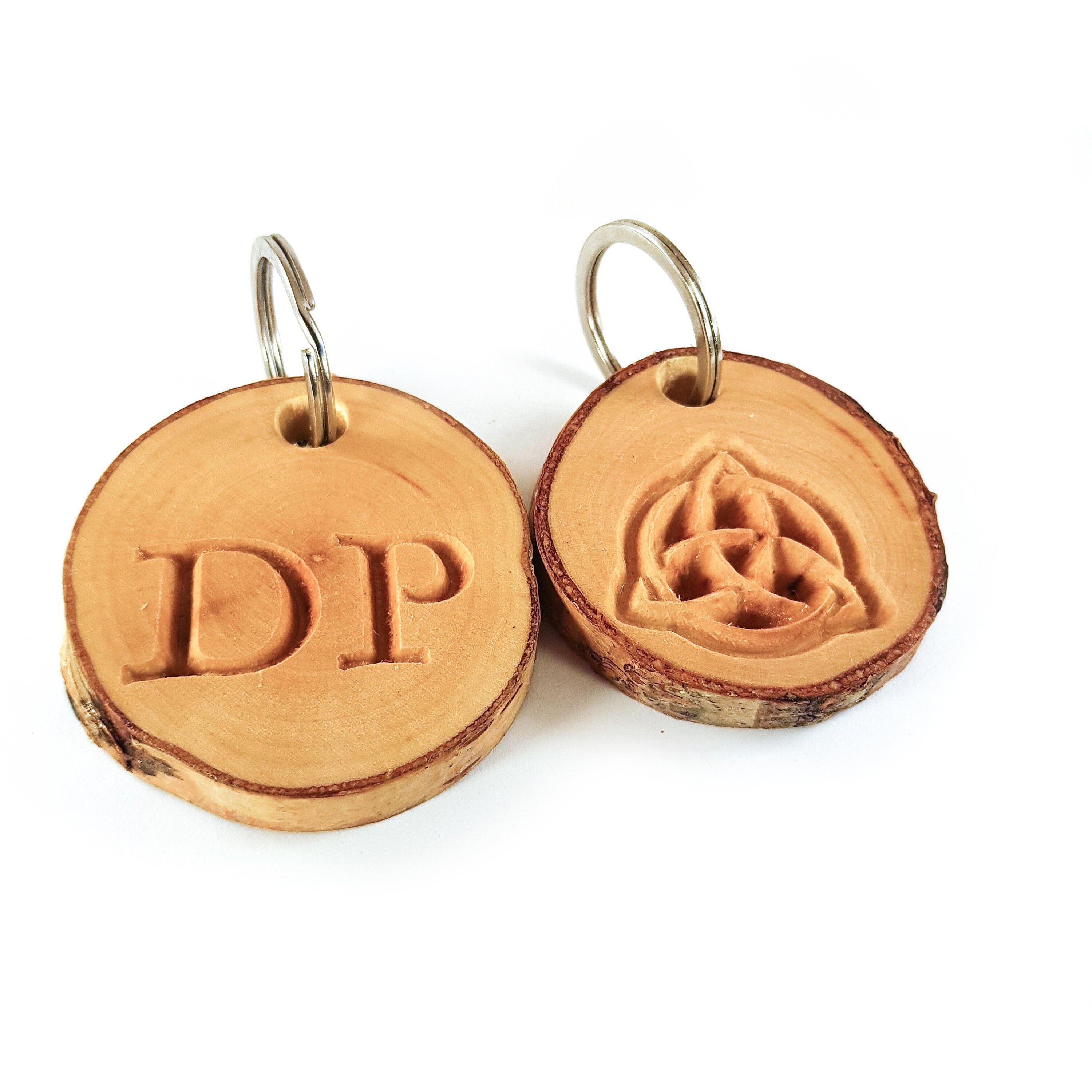 Celtic Triquetra Wood Key Chain, Personalized Wood Slices, Custom-made ...