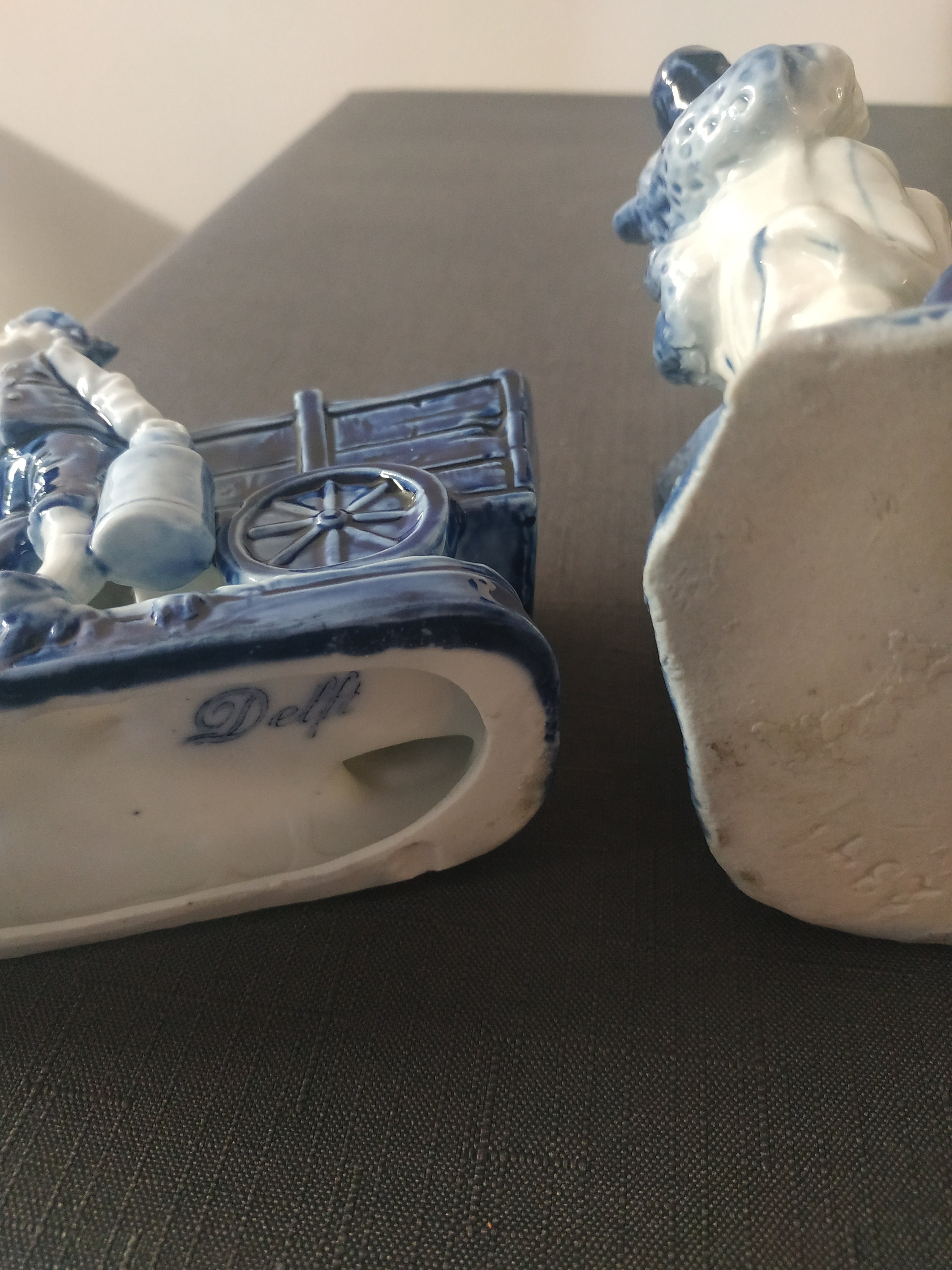 Pair of Blue Delft Porcelain Figurines Hand Painted by Delftbluecolour ...