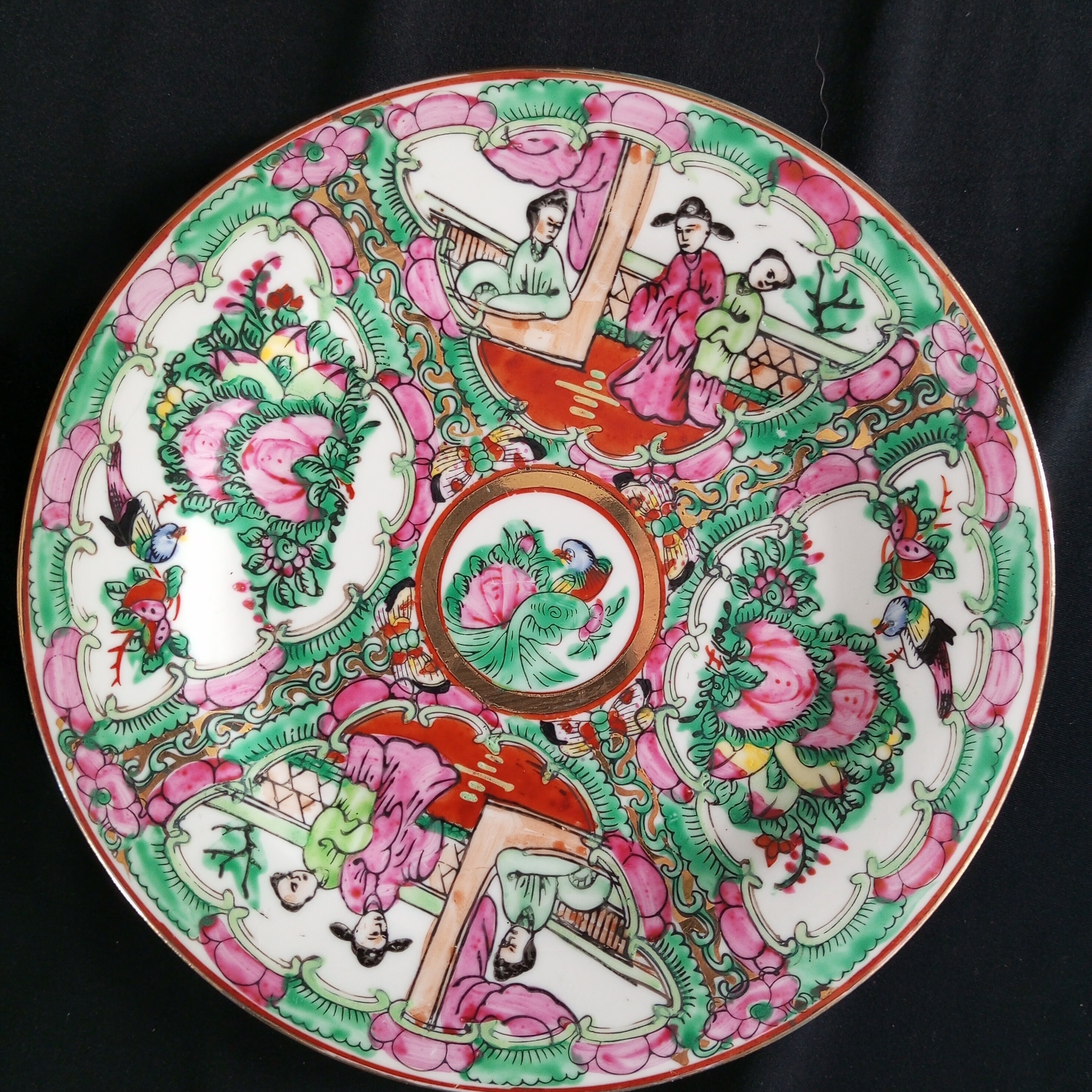 2 Vintage Famille Rose Chinese Plates / Chinese Porcelain / Kitchen ...