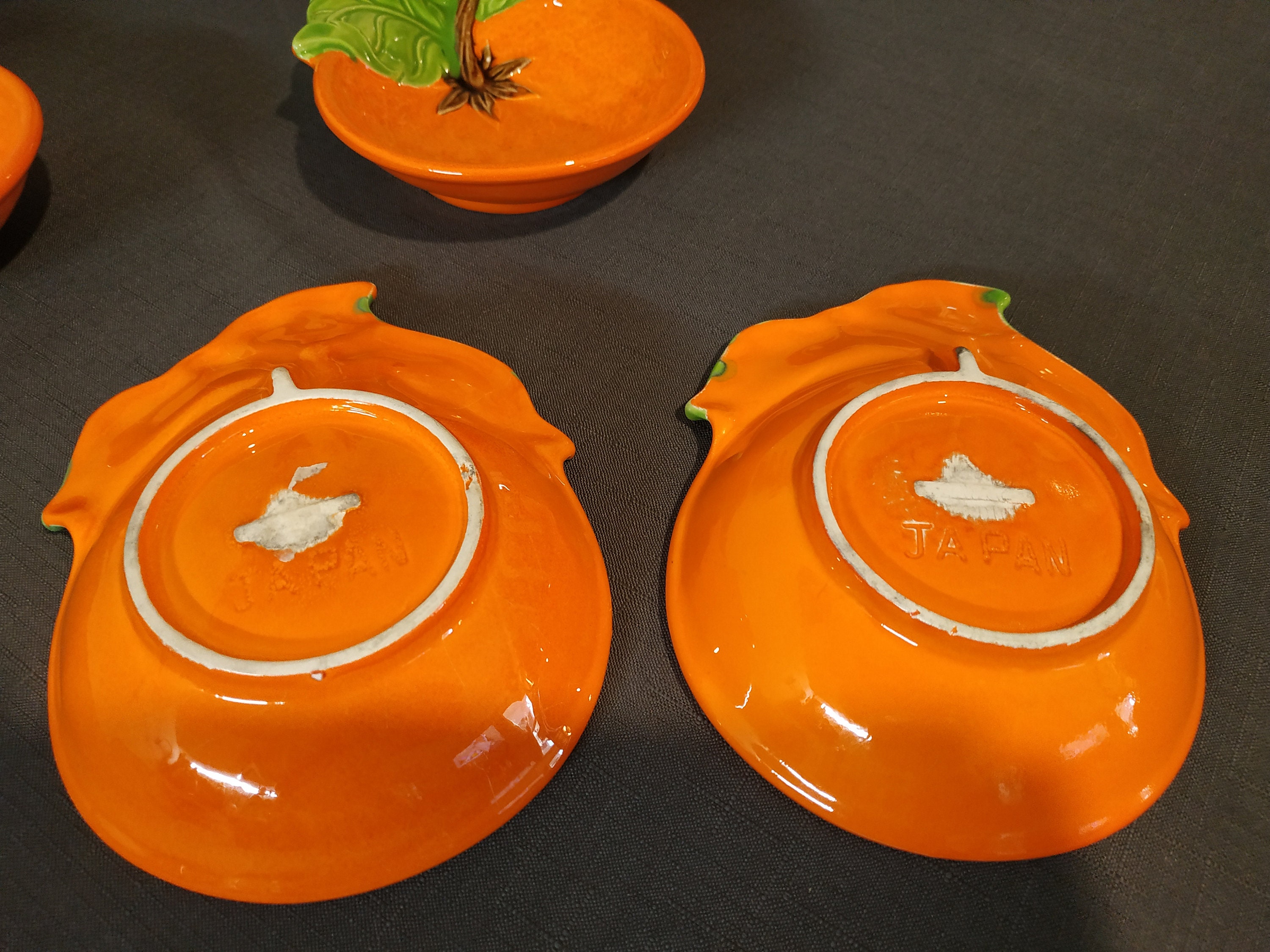 Vintage 6 Small Fruit Dish From Japan in the Form of an Orange With ...
