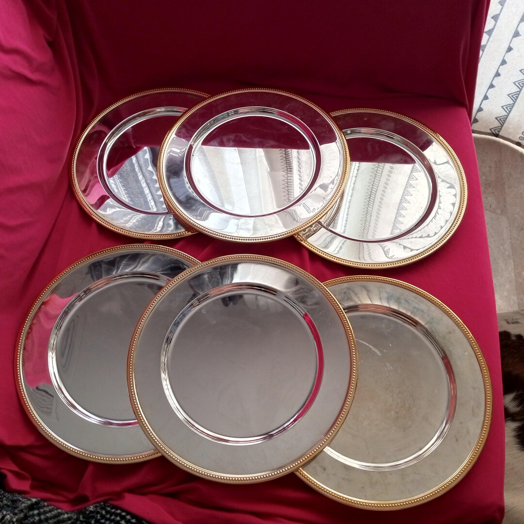 Vintage Silver Plate, Germany. Set of 6 Mid-century Silver Plated Metal ...
