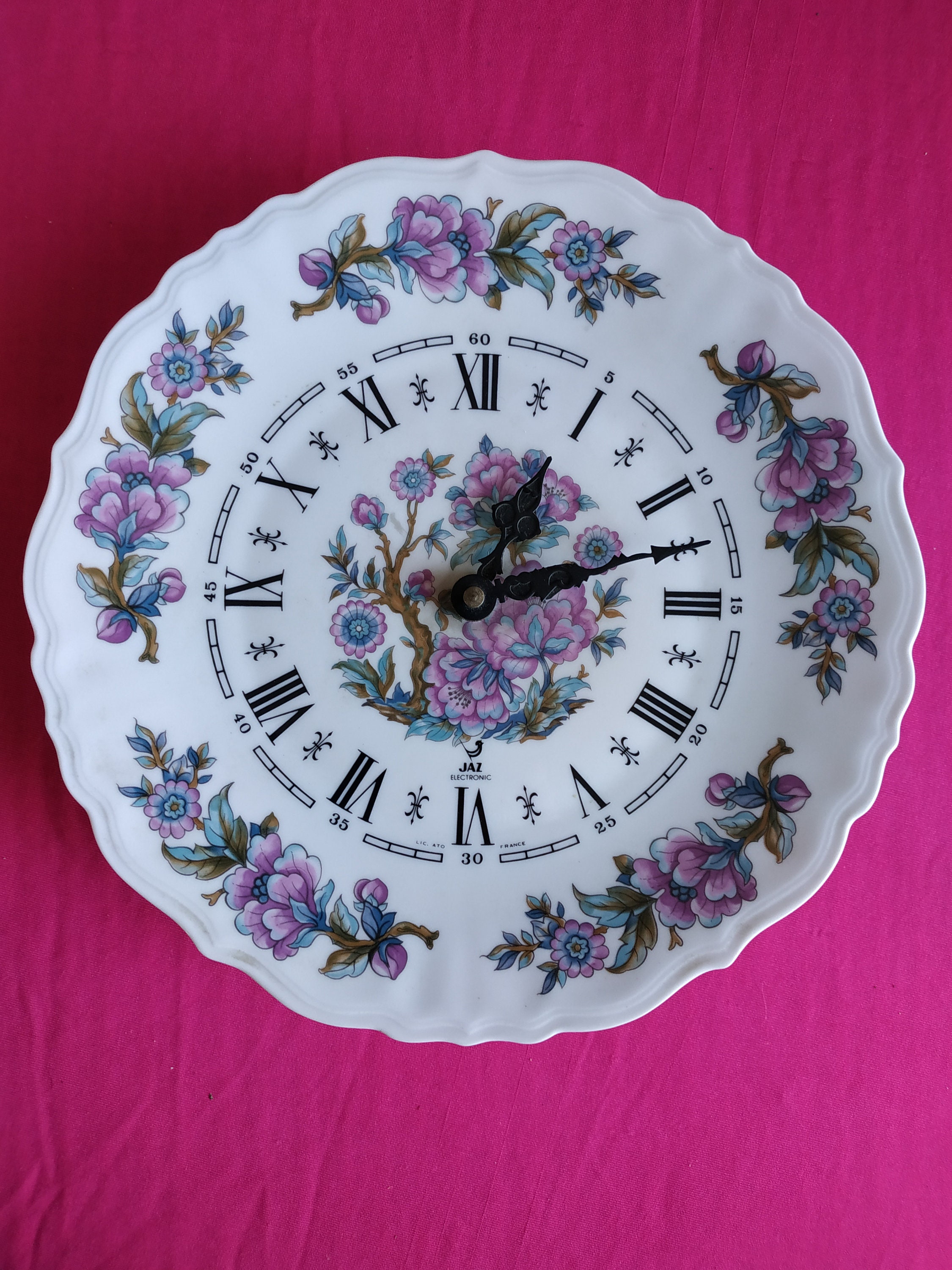 Limoges, Wall Clock, Porcelain, Plate Clock, Vintage Clock, France ...