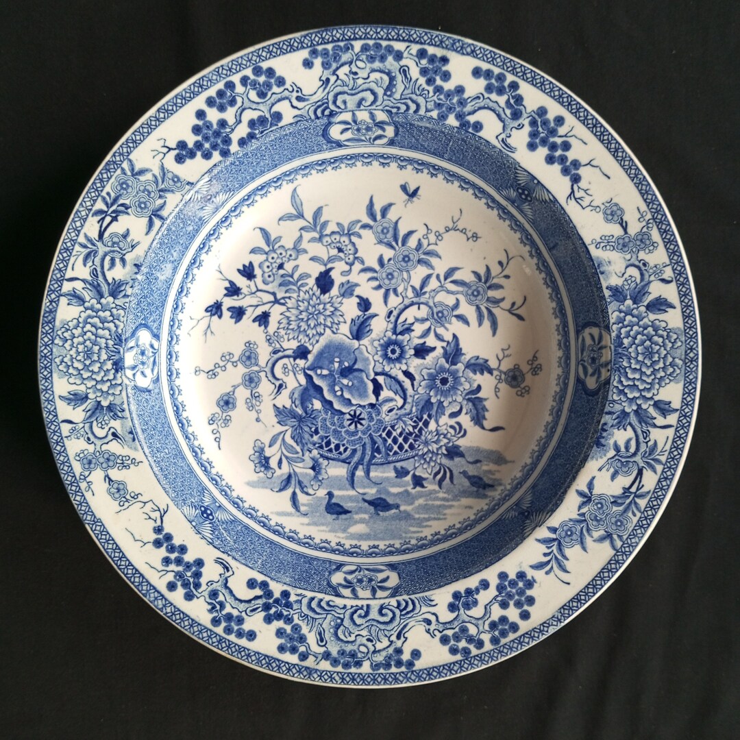 Flow Blue Transfer Ware / Antique Blue and White English Chinoiserie ...