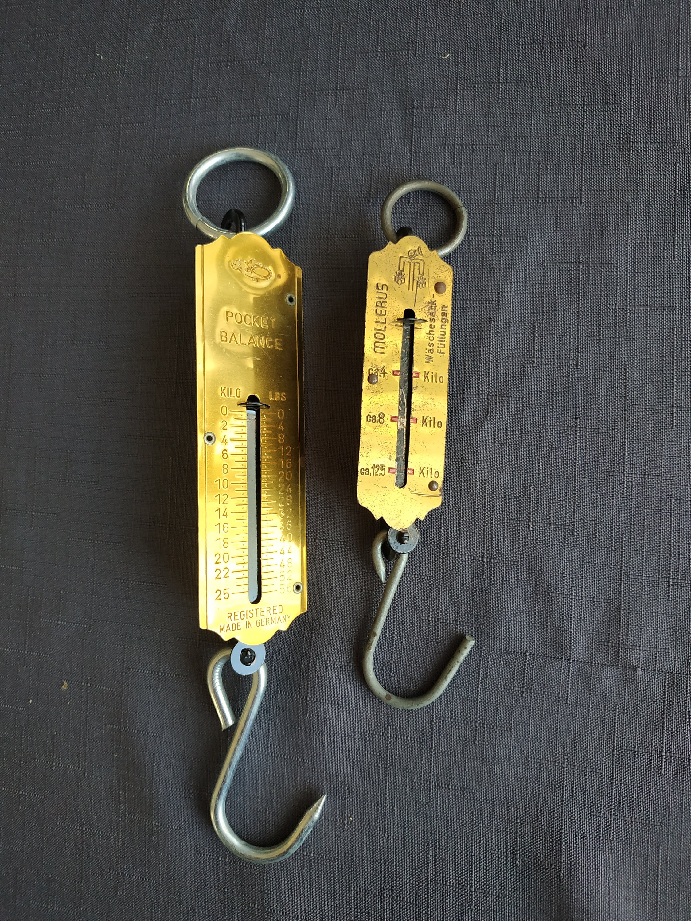 2-vintage Weight Beam.old Manual Scales Hand Spring Hook ...